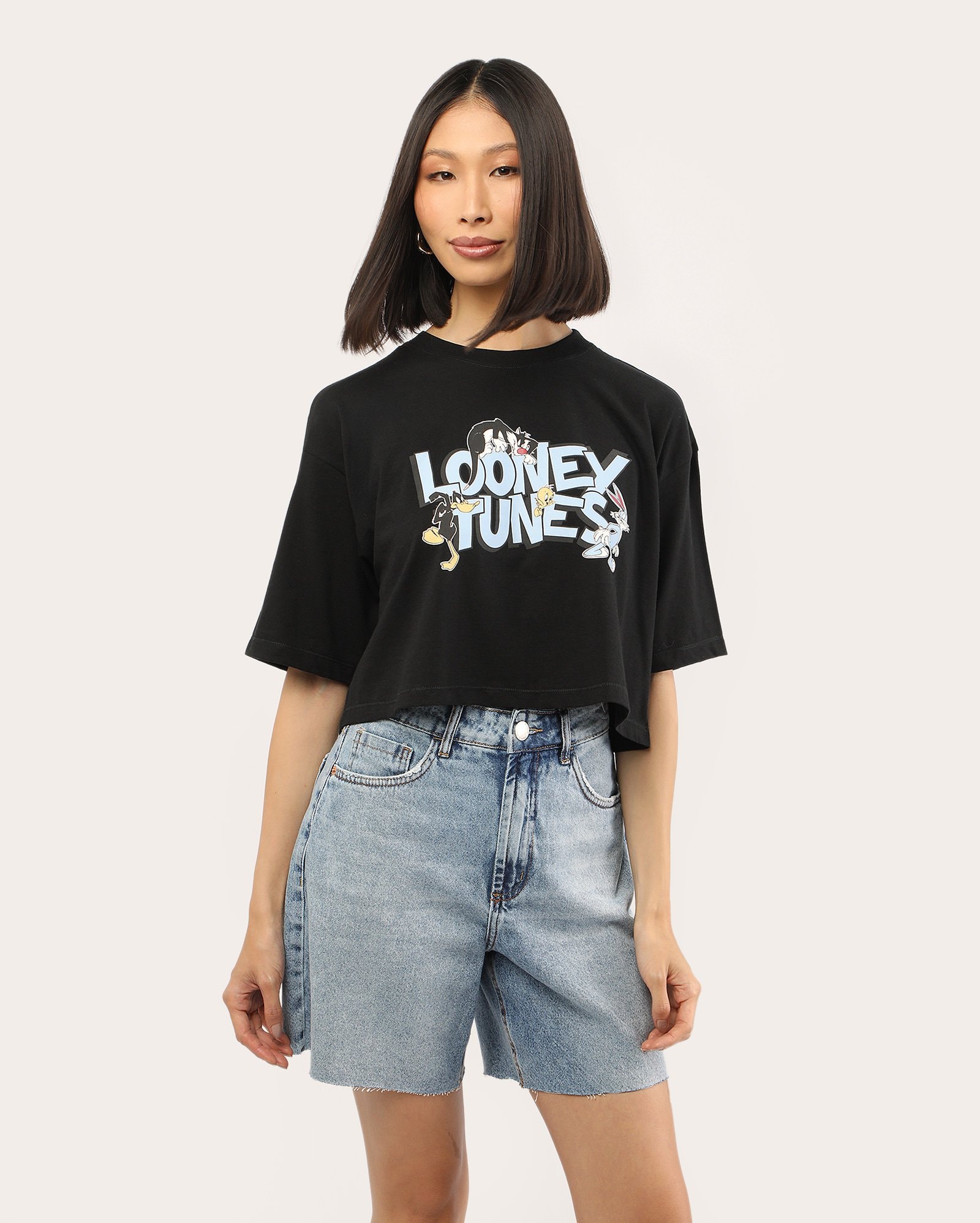 Riachuelo | Cropped amplo Looney Tunes - preto | Warner Bros