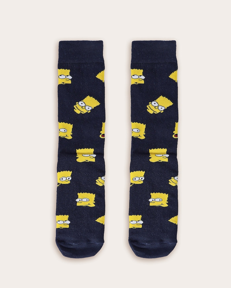 Riachuelo | Meia masculina cano longo Bart - azul | The Simpsons
