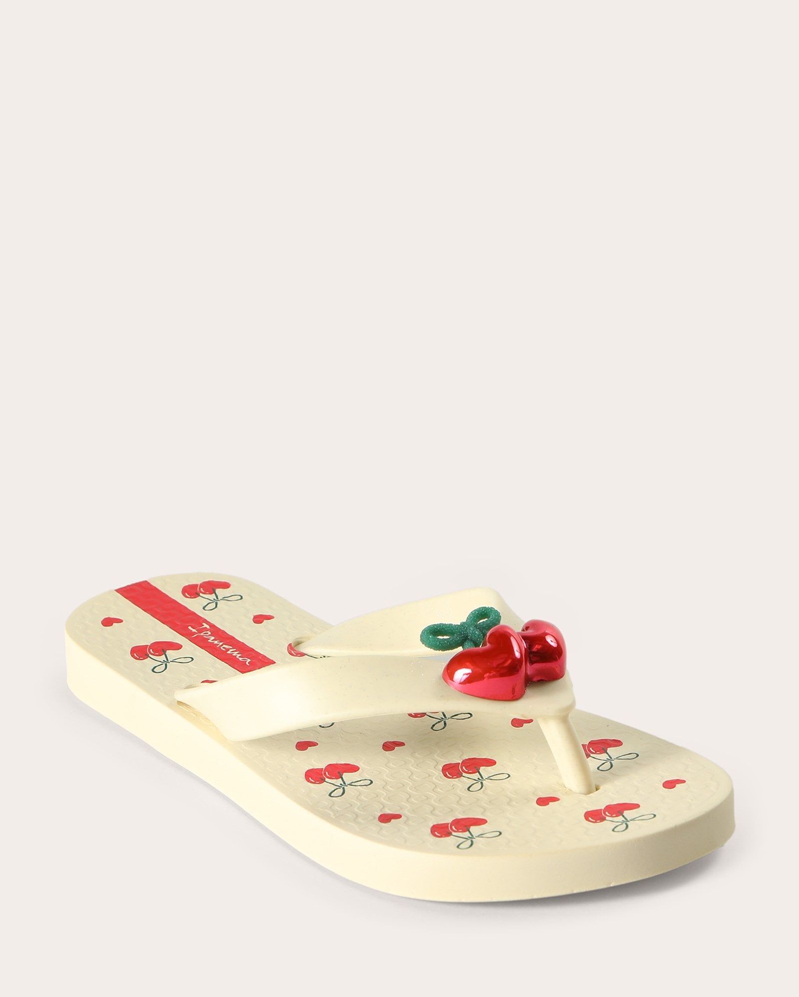 Riachuelo | Chinelo infantil com tiras cerejas - bege | Ipanema