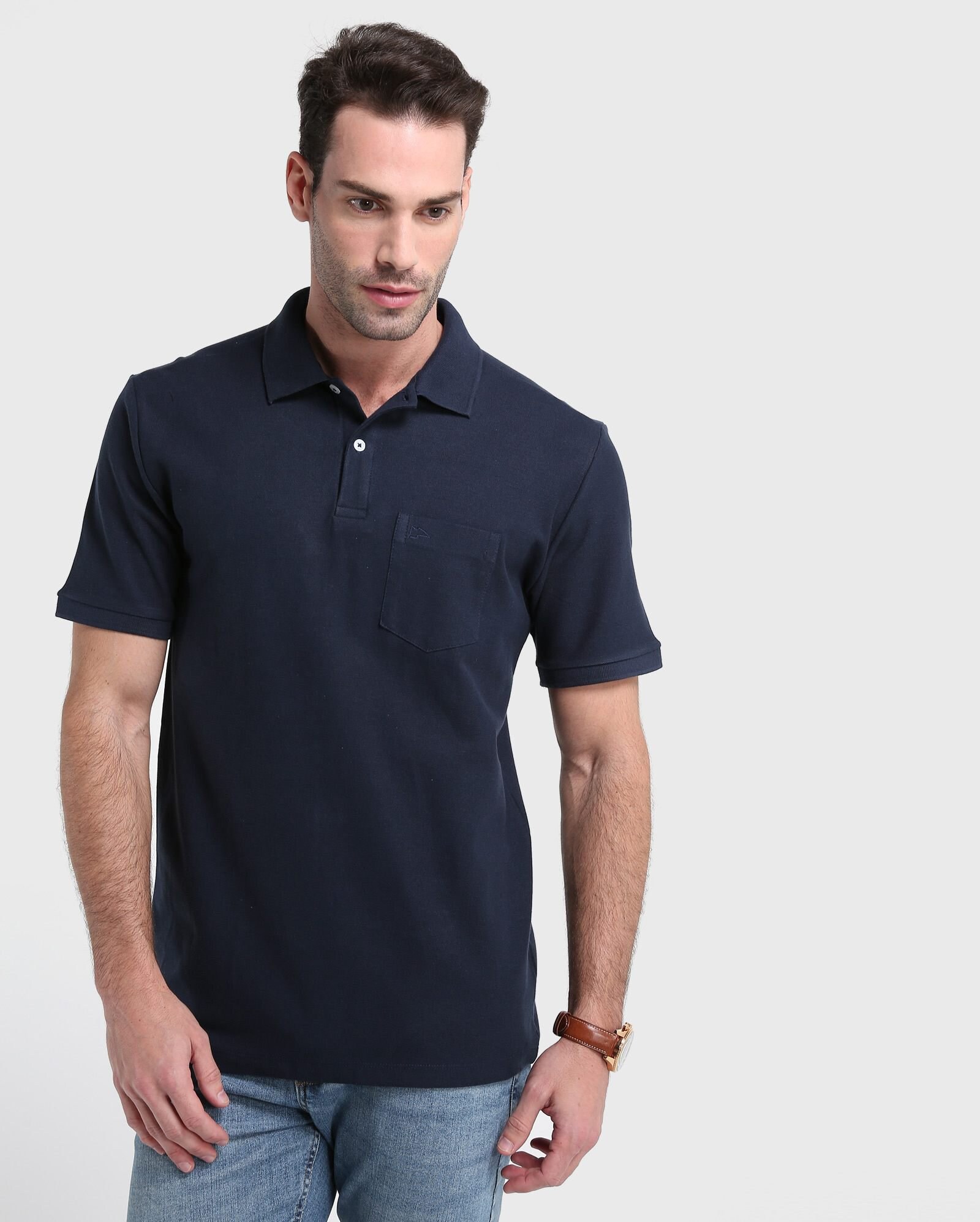 Riachuelo | Polo Básica Bolso - Azul Escuro