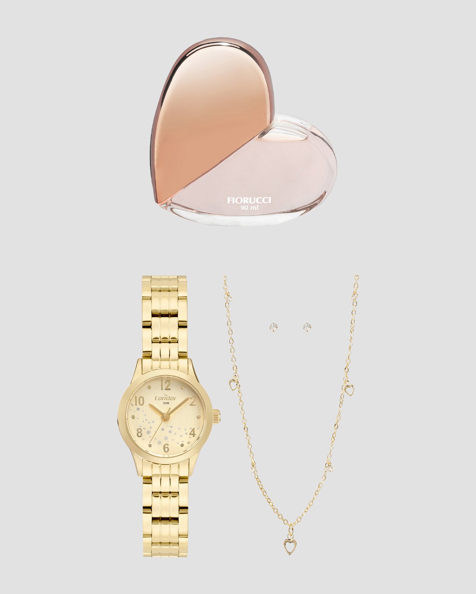 Riachuelo | Kit relógio analógico feminino CO2035NBJK4X + conjunto ...