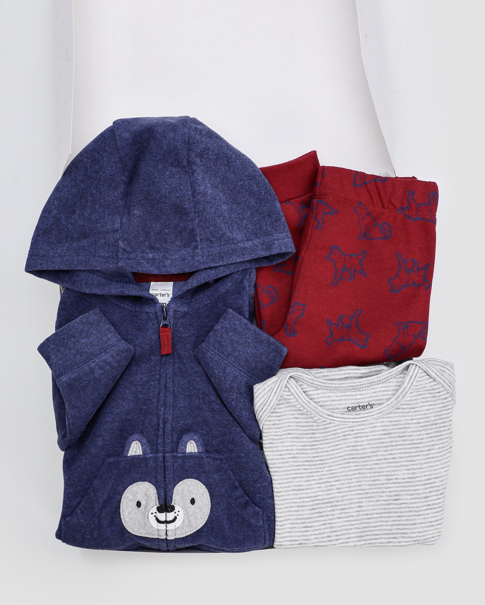 Enxoval bebê conjunto longo 3 peças lobinho + caixa de presente ...