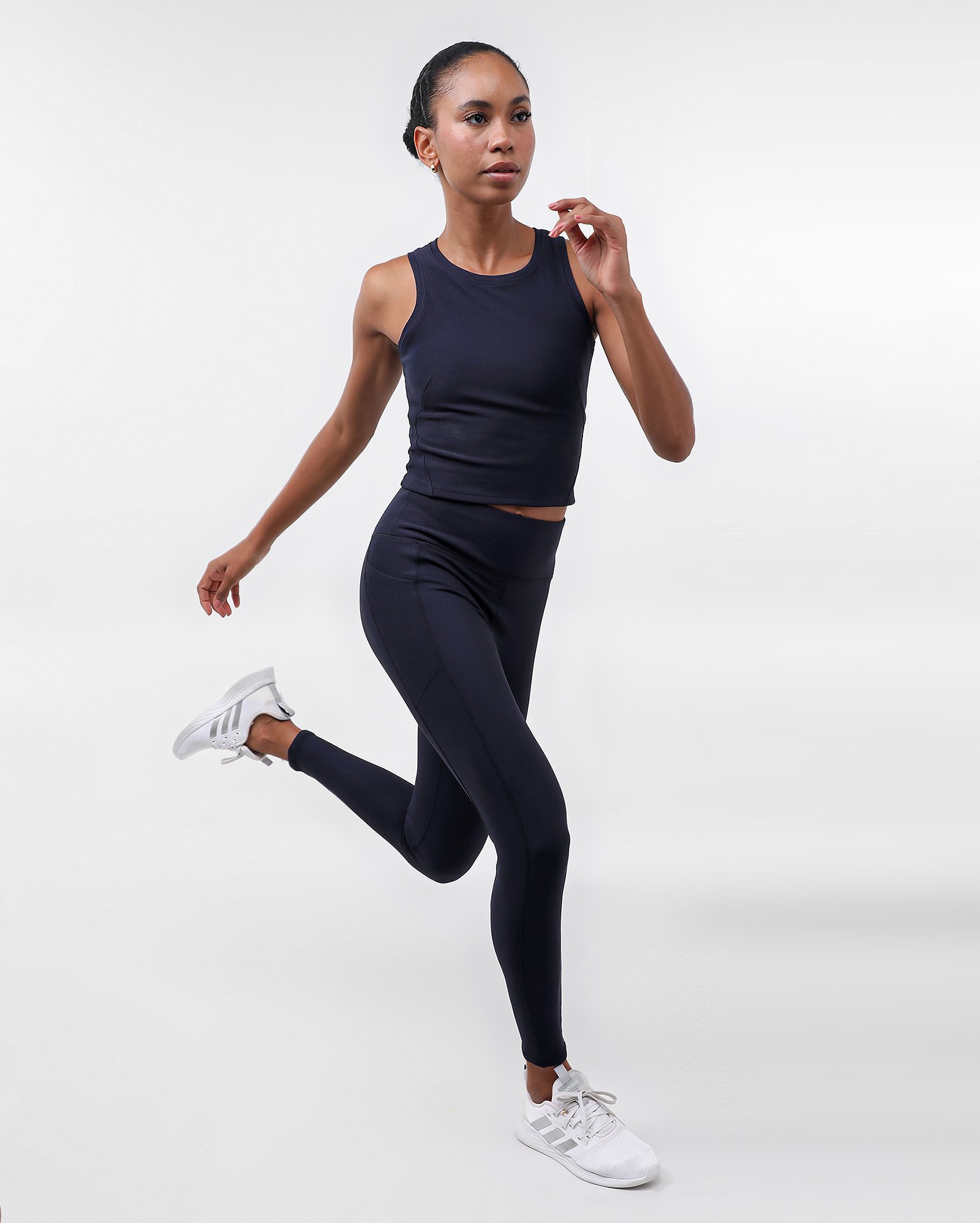 Riachuelo | Kit conjunto esportivo feminino canelado bolso funcional azul | BodyWork by Riachuelo