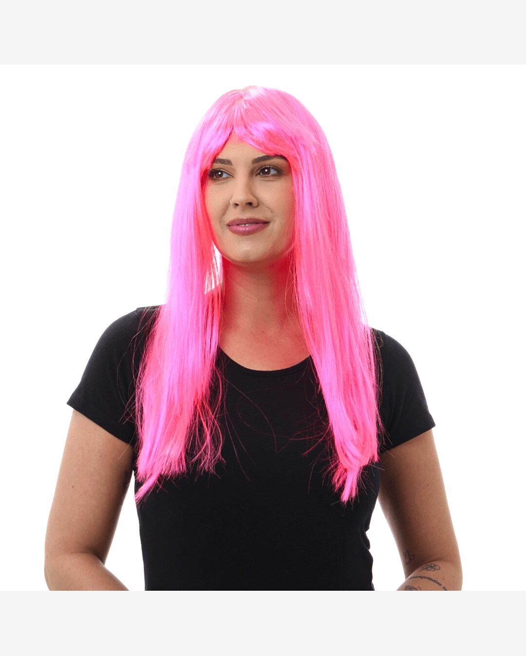 Riachuelo | Peruca Longa Lisa Rosa Fantasias e Cosplay