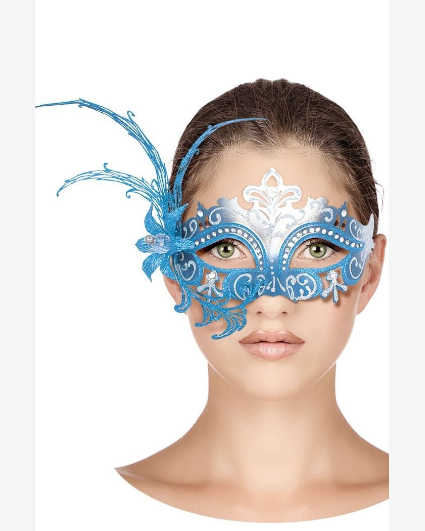 Riachuelo | Máscara Veneziana Frozen - Azul com Prata