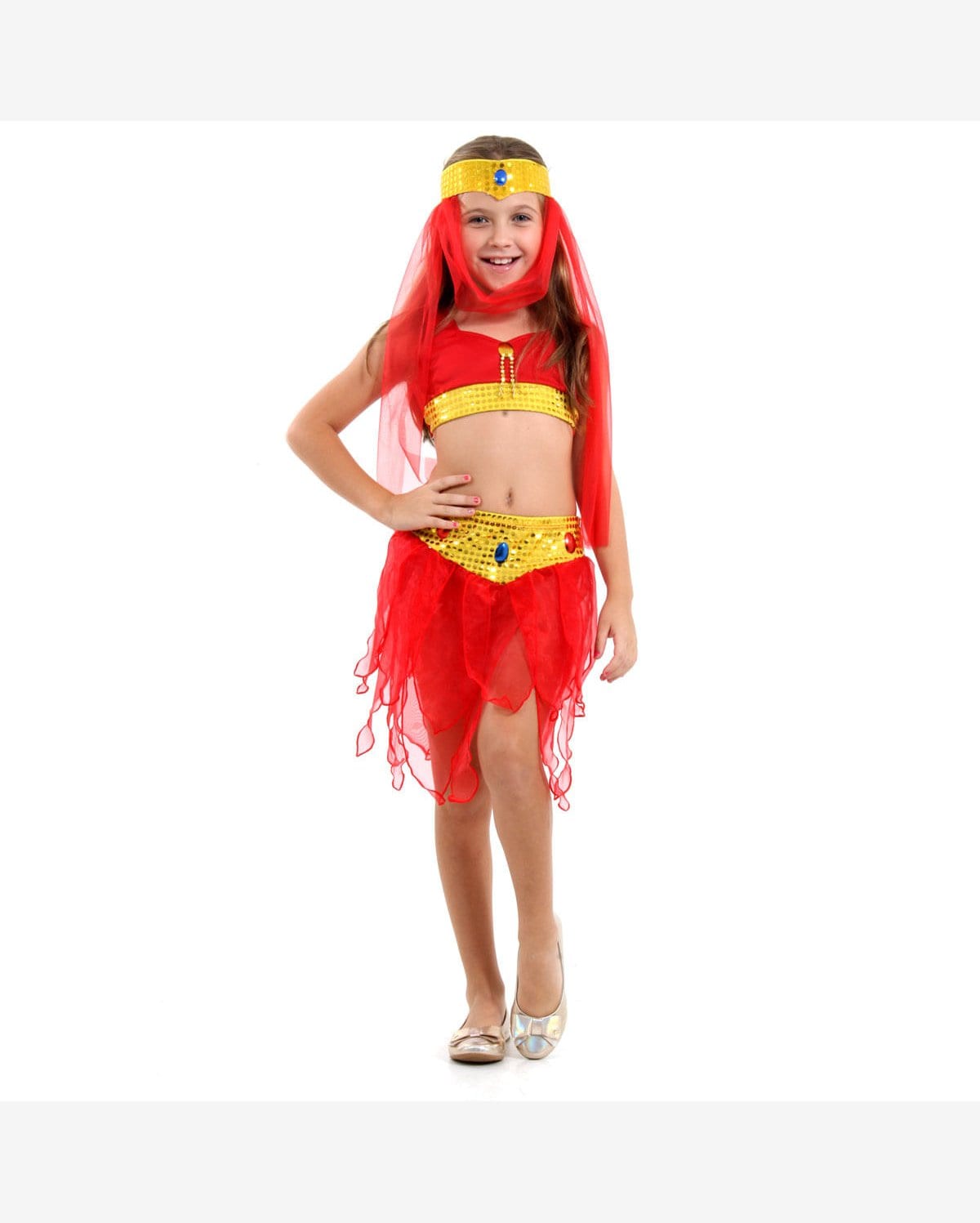 Riachuelo | Fantasia Odalisca Vermelha Infantil - Carnaval