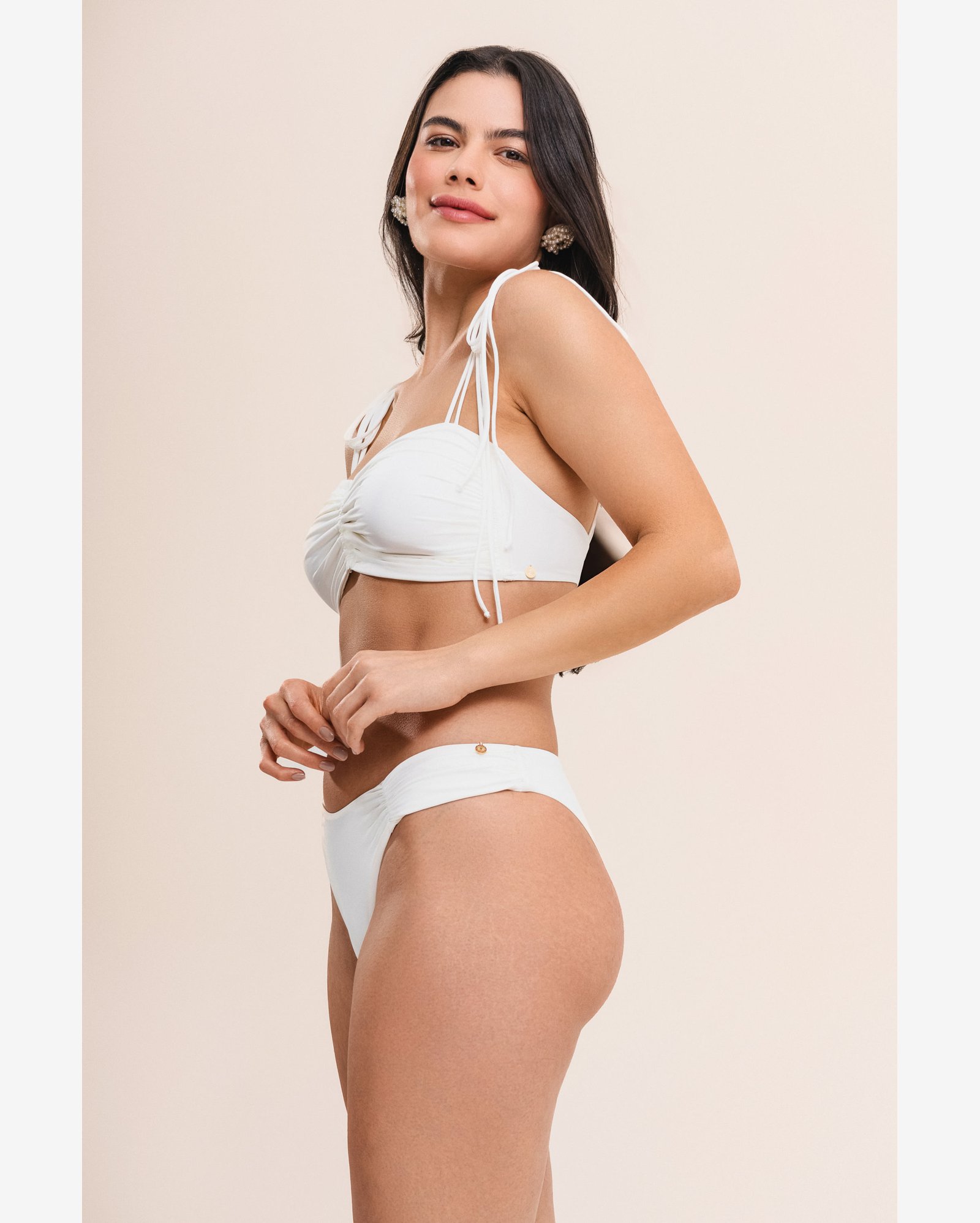 Riachuelo | calcinha midi com franzidos bio artemis off white