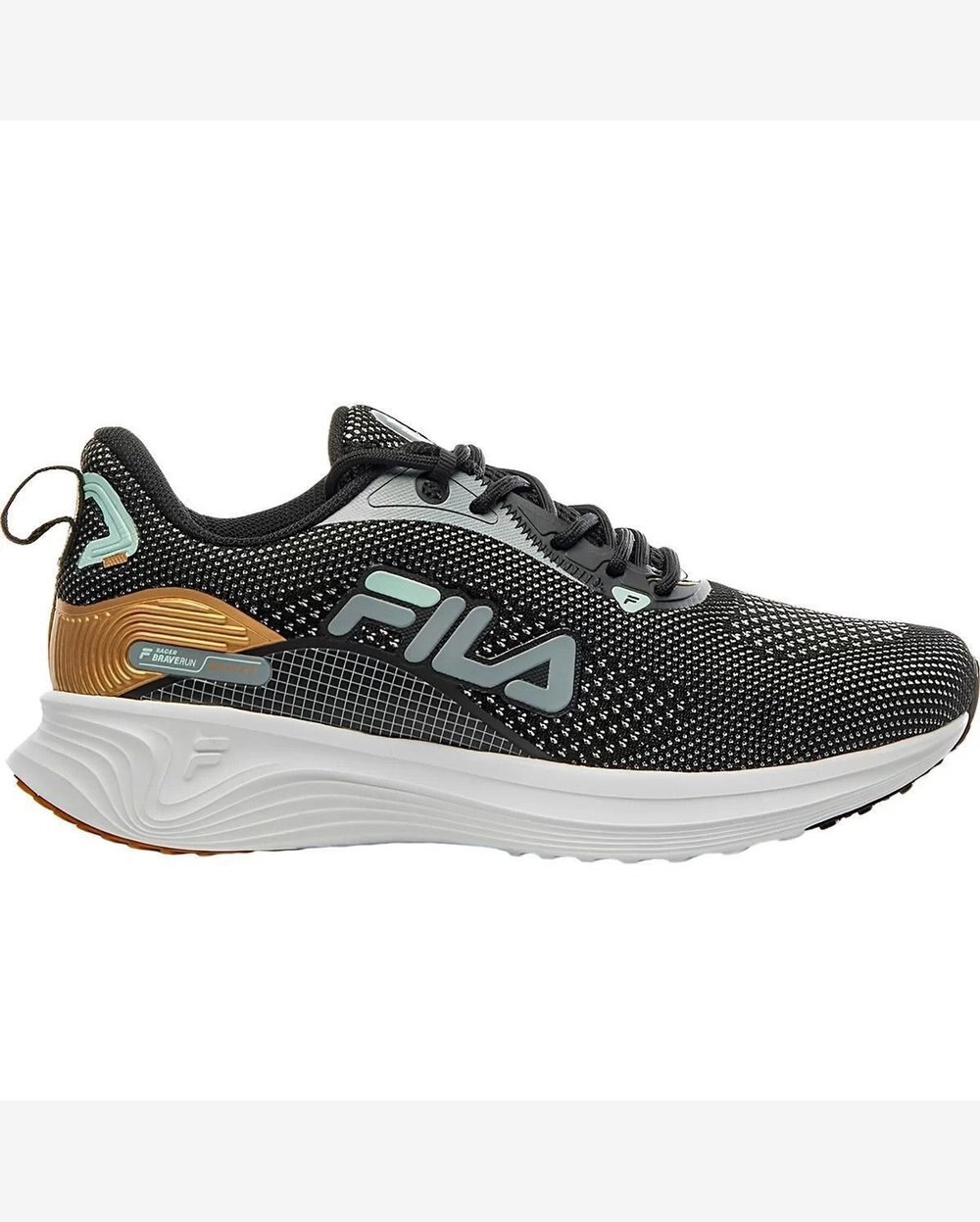 Riachuelo | Tênis Fila Racer Brave Run Feminino - Preto e Dourado