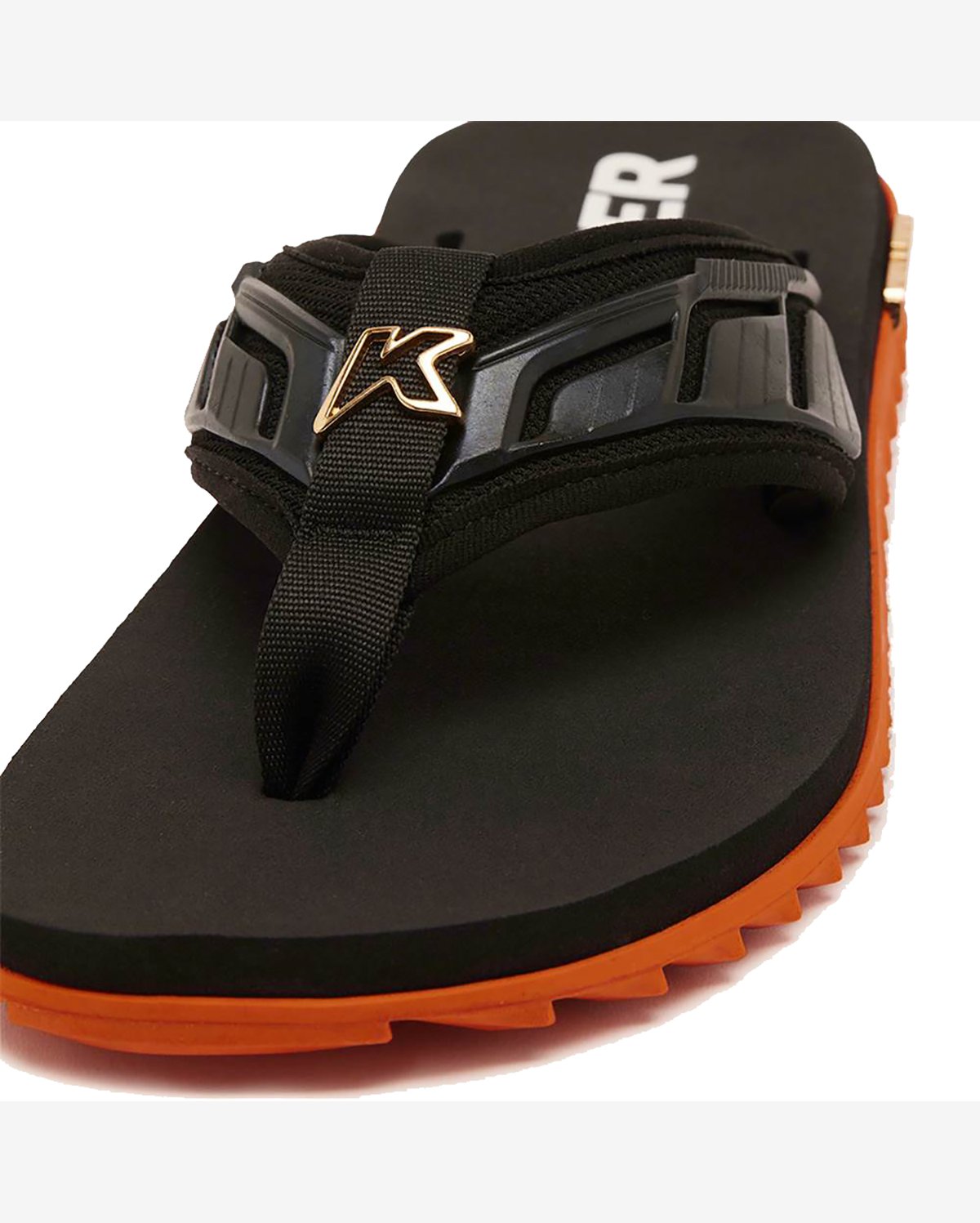 Riachuelo | Sandália Kenner Kivah Full Force Masculina - Preto e Laranja