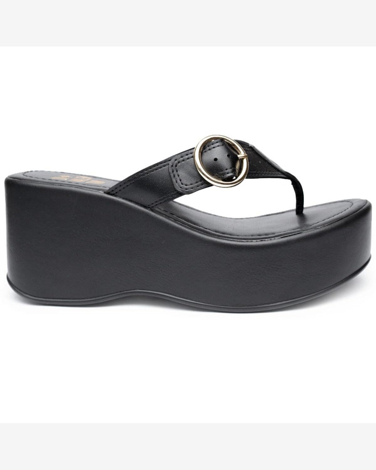 Riachuelo | Tamanco Plataforma Di Valentini AVA Fivela Feminino - Preto