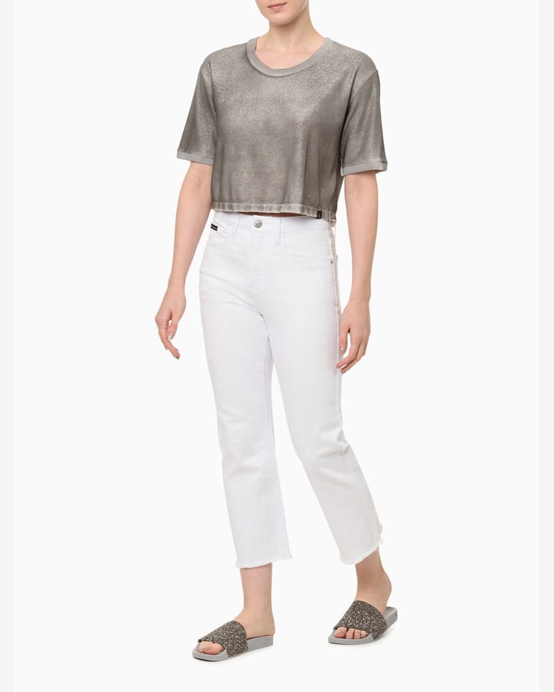 Riachuelo | Calça Feminina Straight Barra Desfiada Calvin Klein Jeans ...