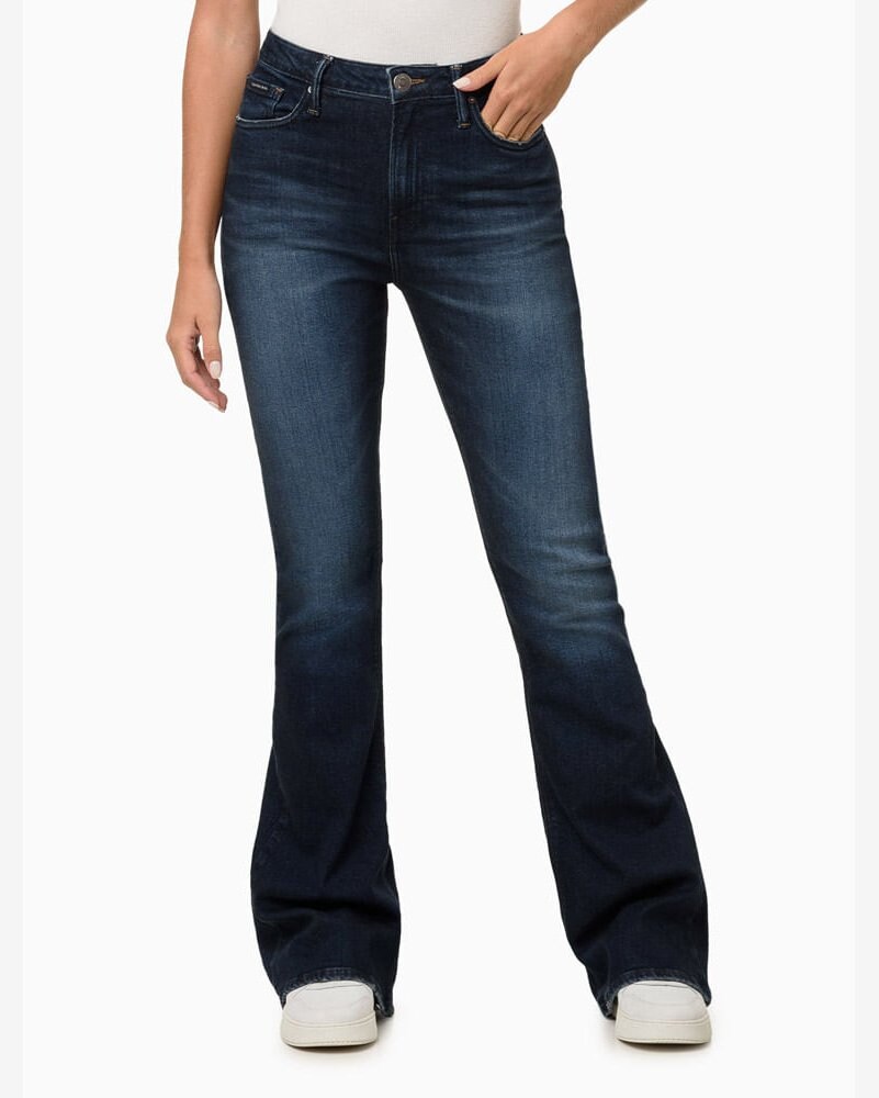 Riachuelo | Calça Jeans Feminina Flare Embossed - Marinho