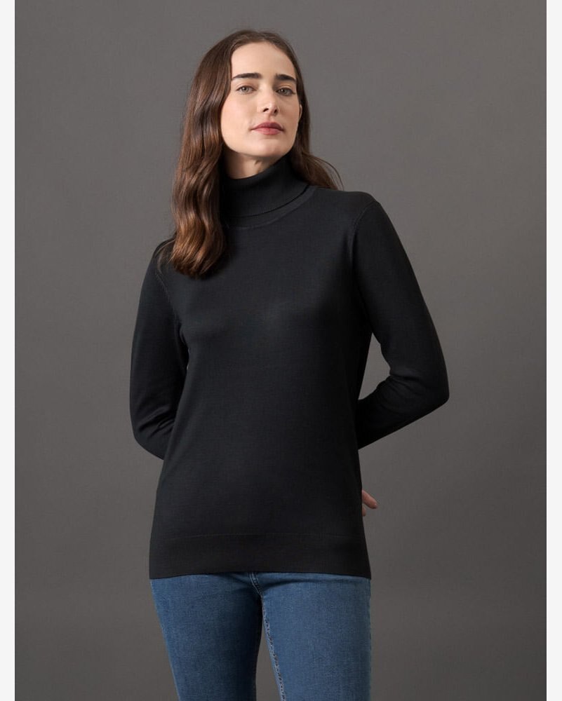 Riachuelo | Tricot Feminino Gola Alta Calvin Klein Jeans - Preto