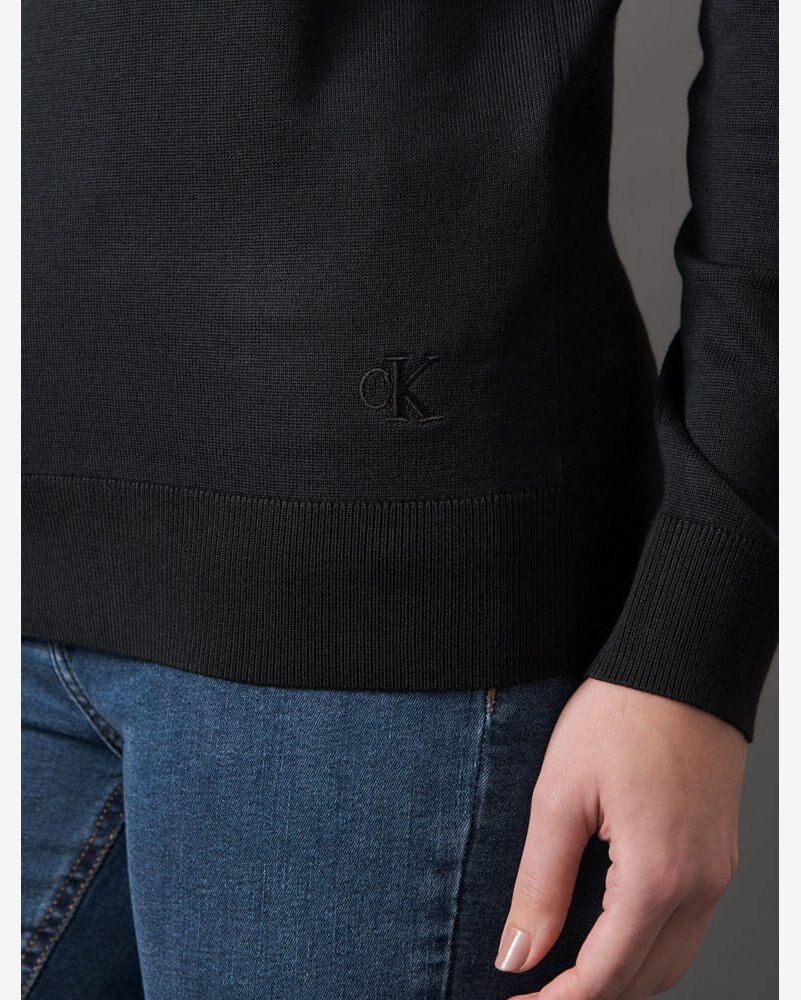 Riachuelo | Tricot Feminino Gola Alta Calvin Klein Jeans - Preto