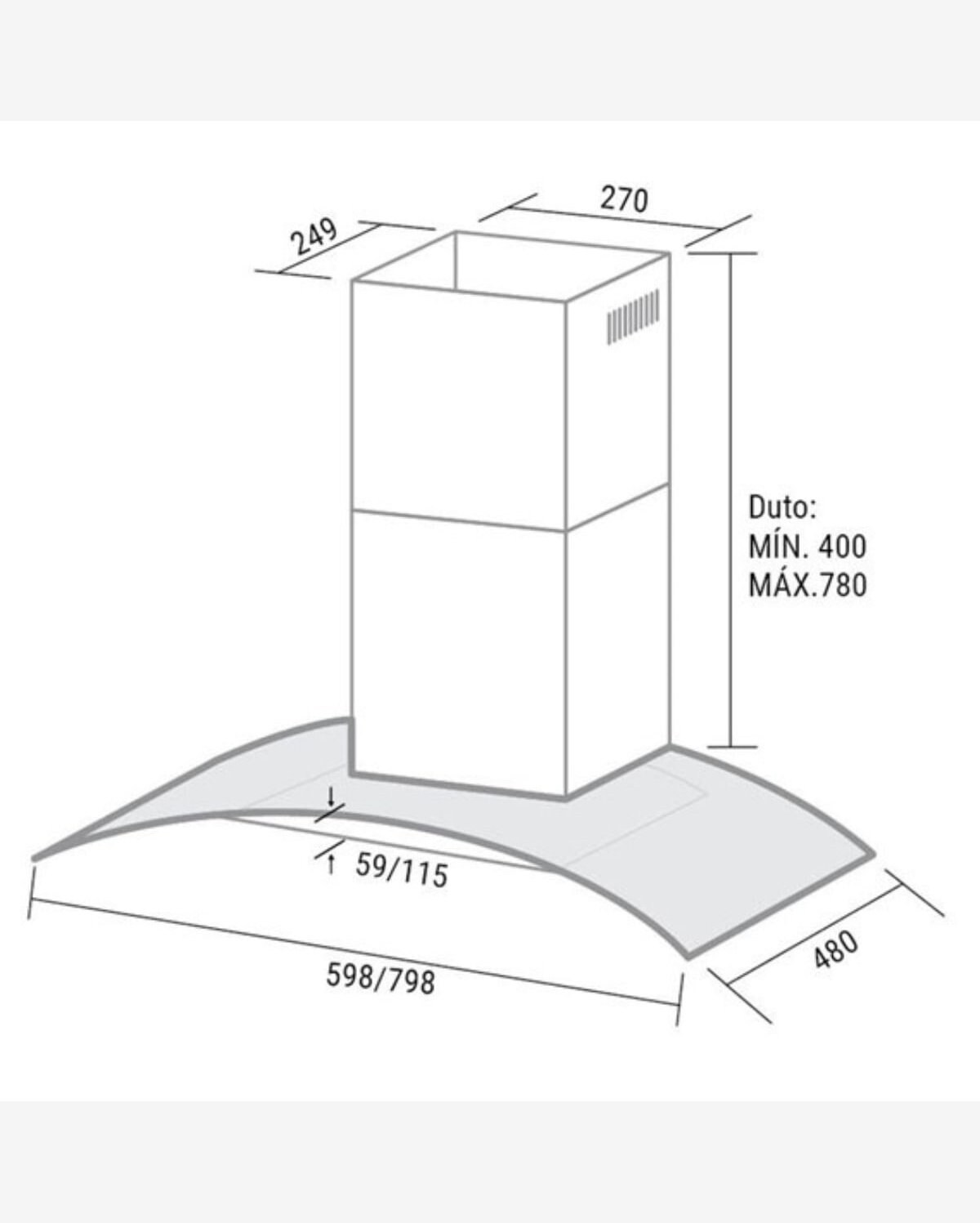 Riachuelo | Coifa de Parede Suggar Esmeralda Touch Vidro Inox 60Cm 110V ...