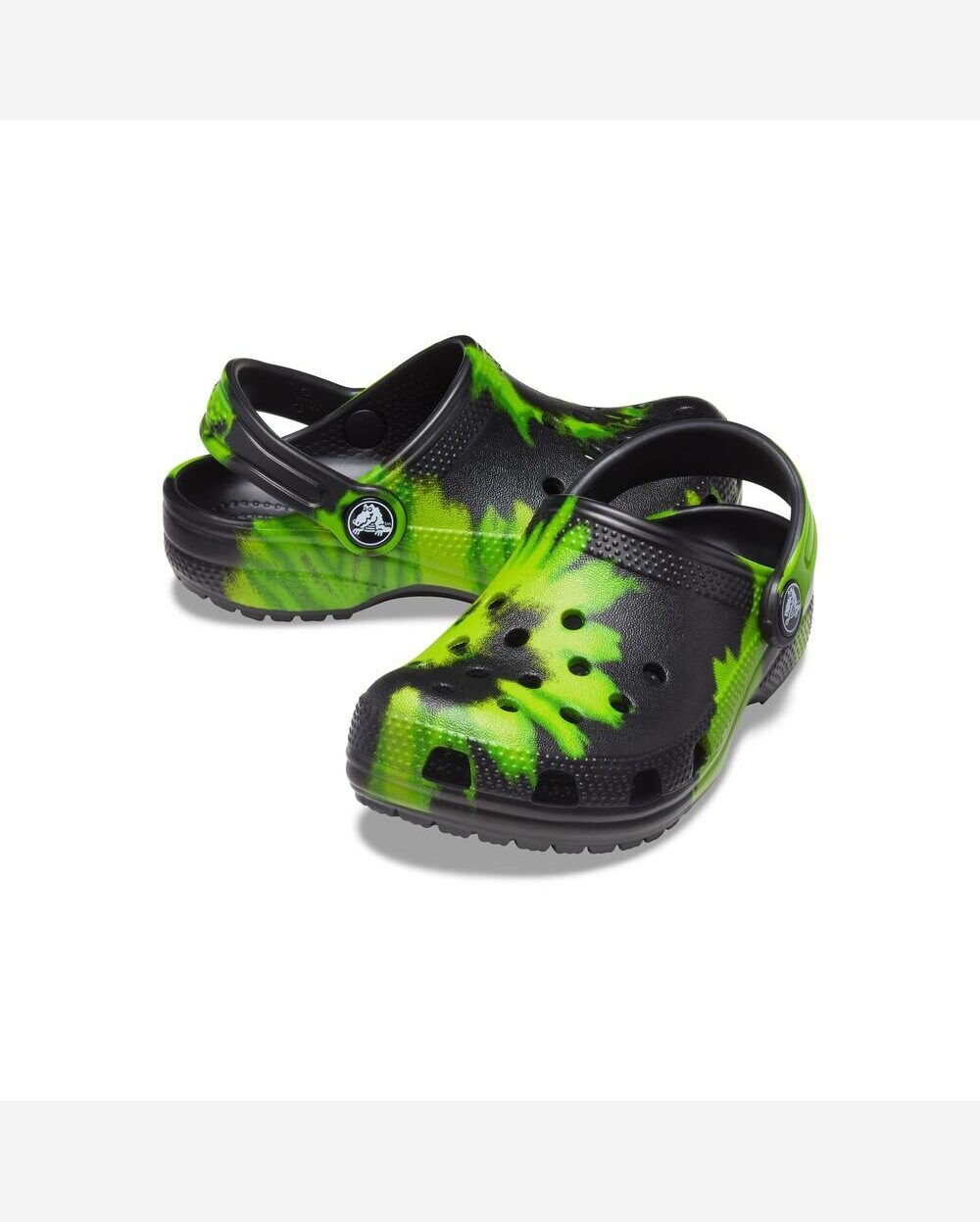 Riachuelo | Crocs classic tie dye graphic clog kids black/lime punch