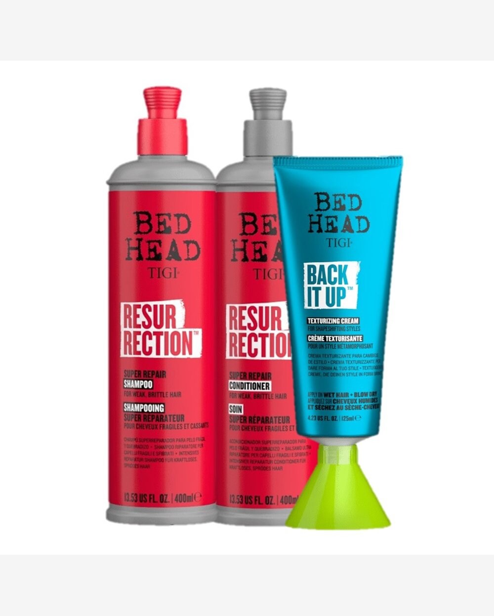 Riachuelo | Kit TIGI Bed Head Resurrection Back It Up Home Care (3 ...