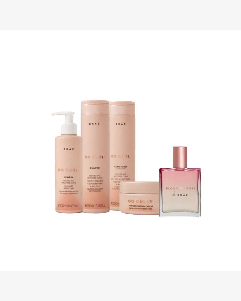 Riachuelo | Kit Braé Go Curly Blooming Rose Cachos Perfumados (5 produtos)