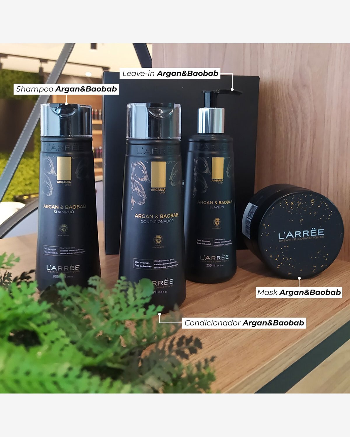Riachuelo | Kit LARREE Argan & Baobab Shampoo Condicionador Máscara e ...