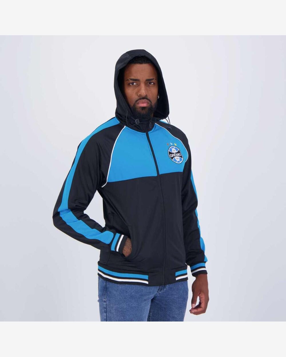 Riachuelo | Jaqueta Grêmio Com Capuz Trilobal Preta