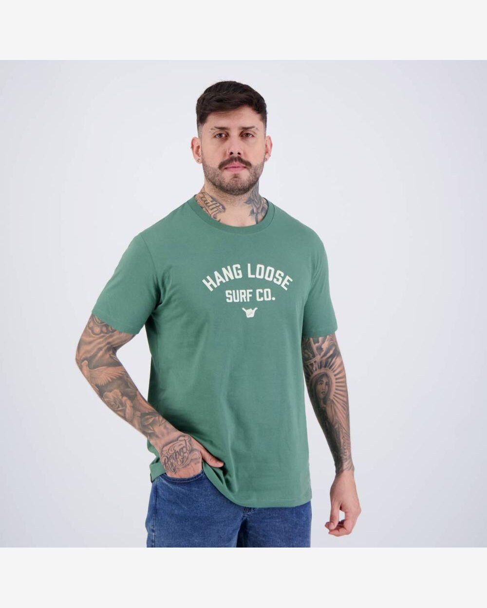 Riachuelo | Camiseta Hang Loose College Verde