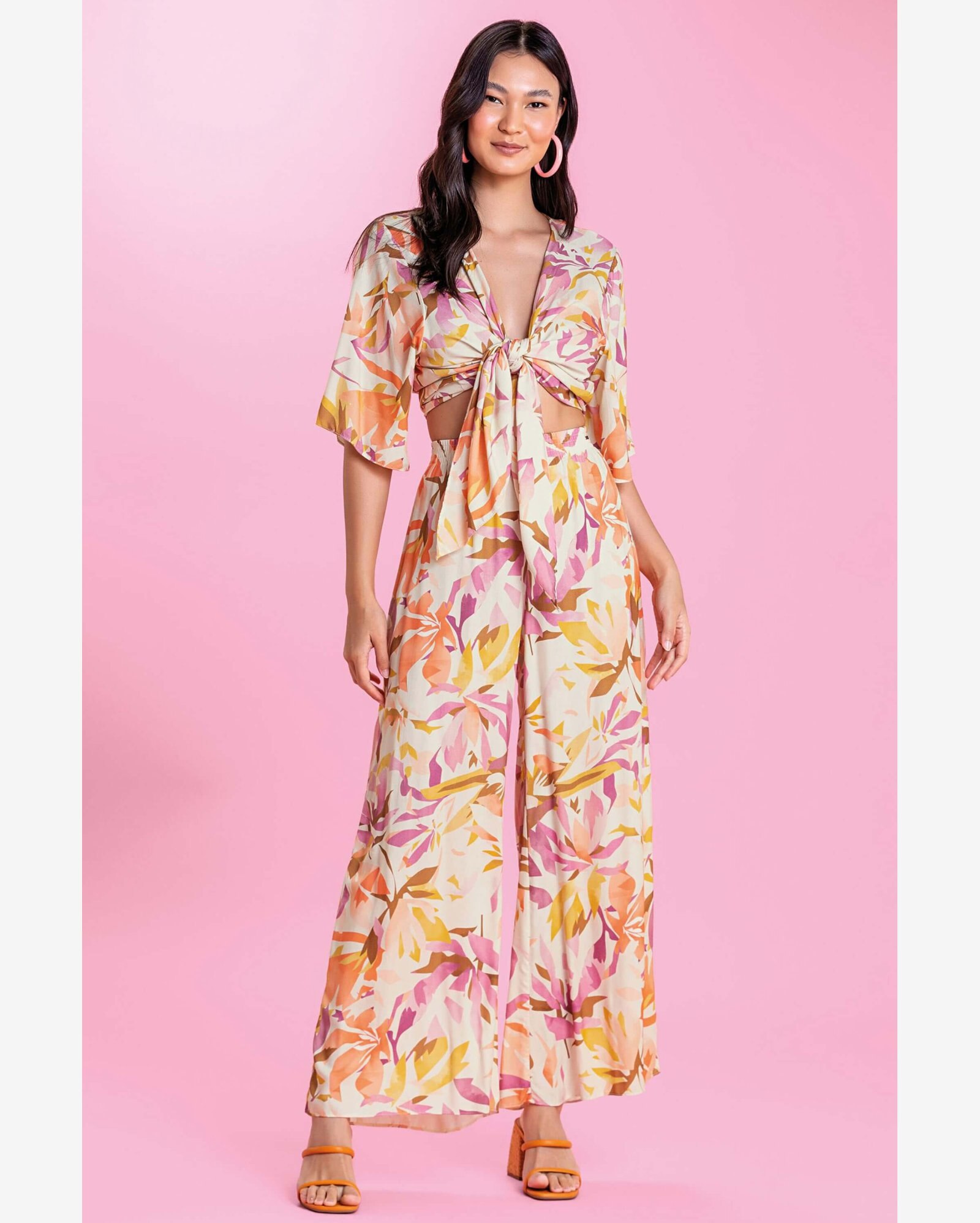 Riachuelo | Blusa Feminina Estampado Digital Floral Marialícia Bege