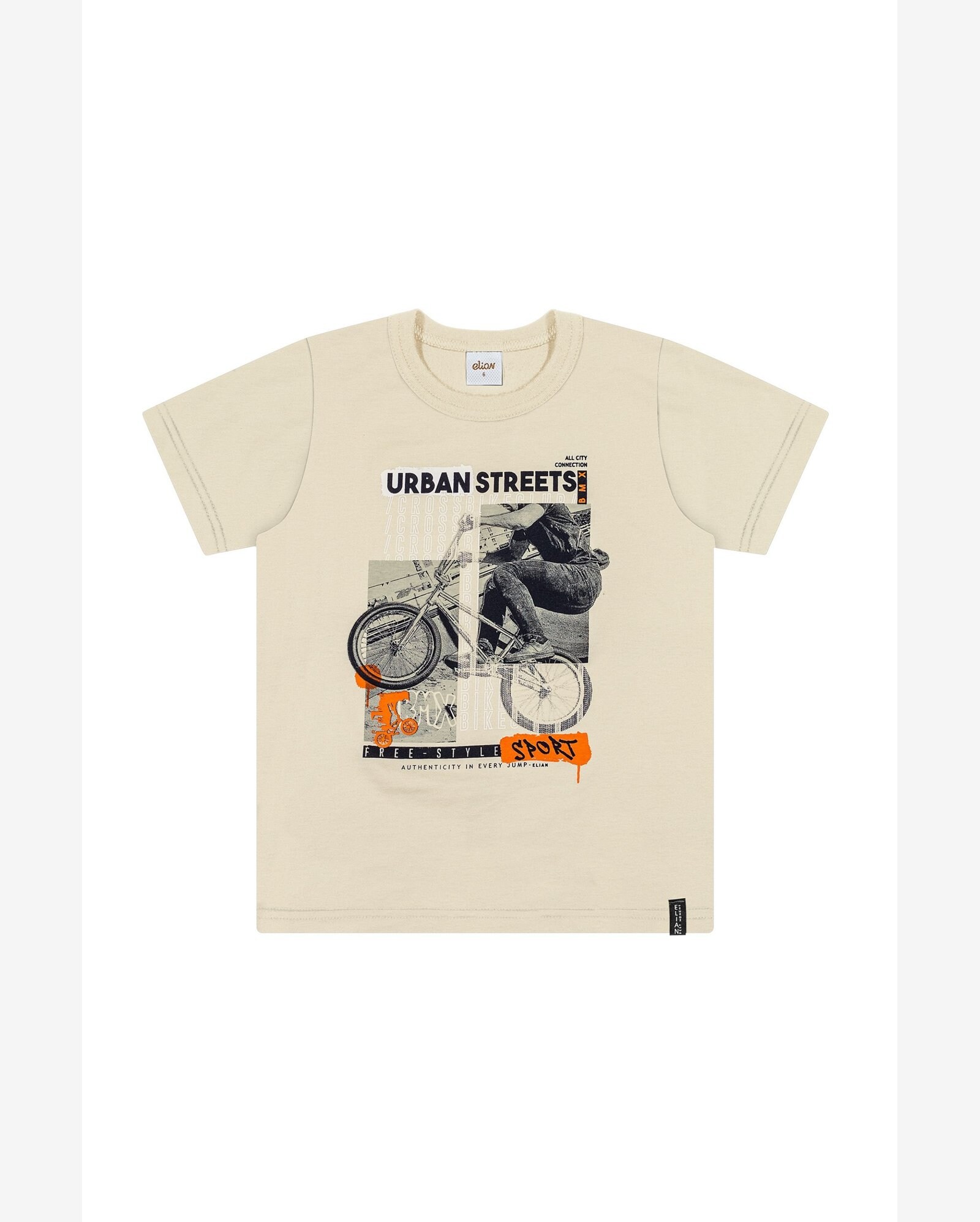 Riachuelo | Camiseta Infantil Menino Bike Elian Bege