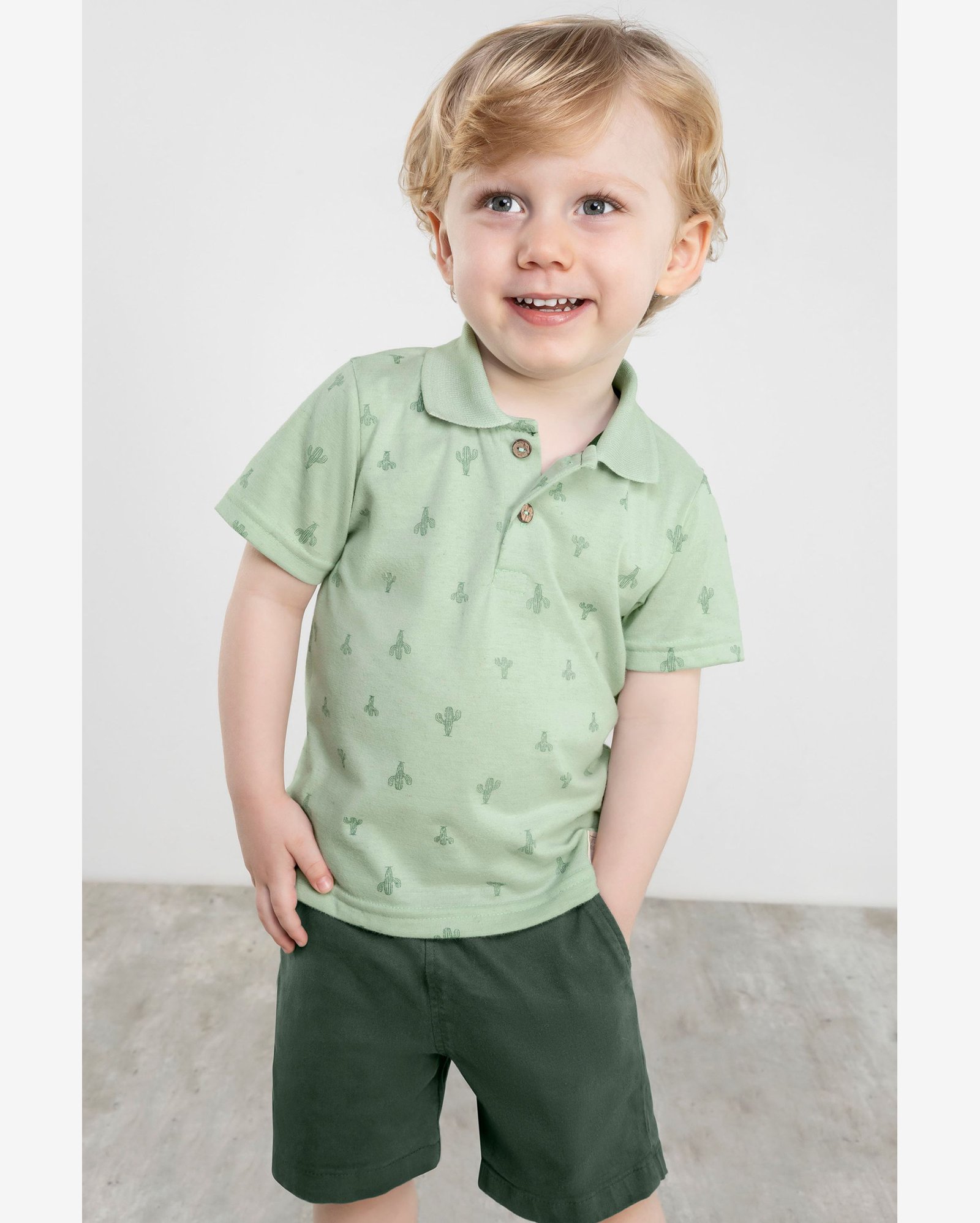 Riachuelo | Conjunto Infantil Menino Short em Colorittá Sarja Verde