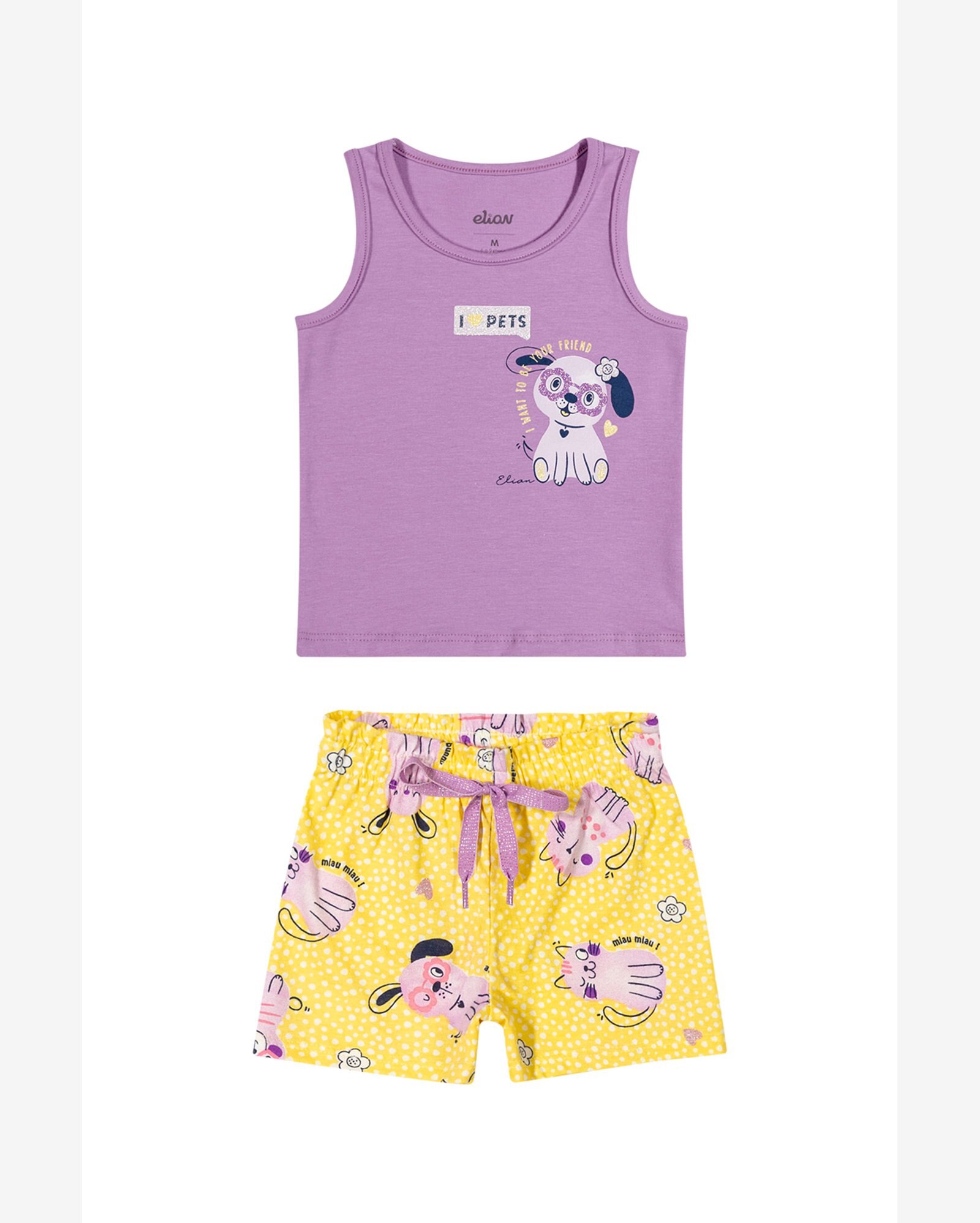 Riachuelo | Conjunto Bebê Menina Pets Elian Lilás