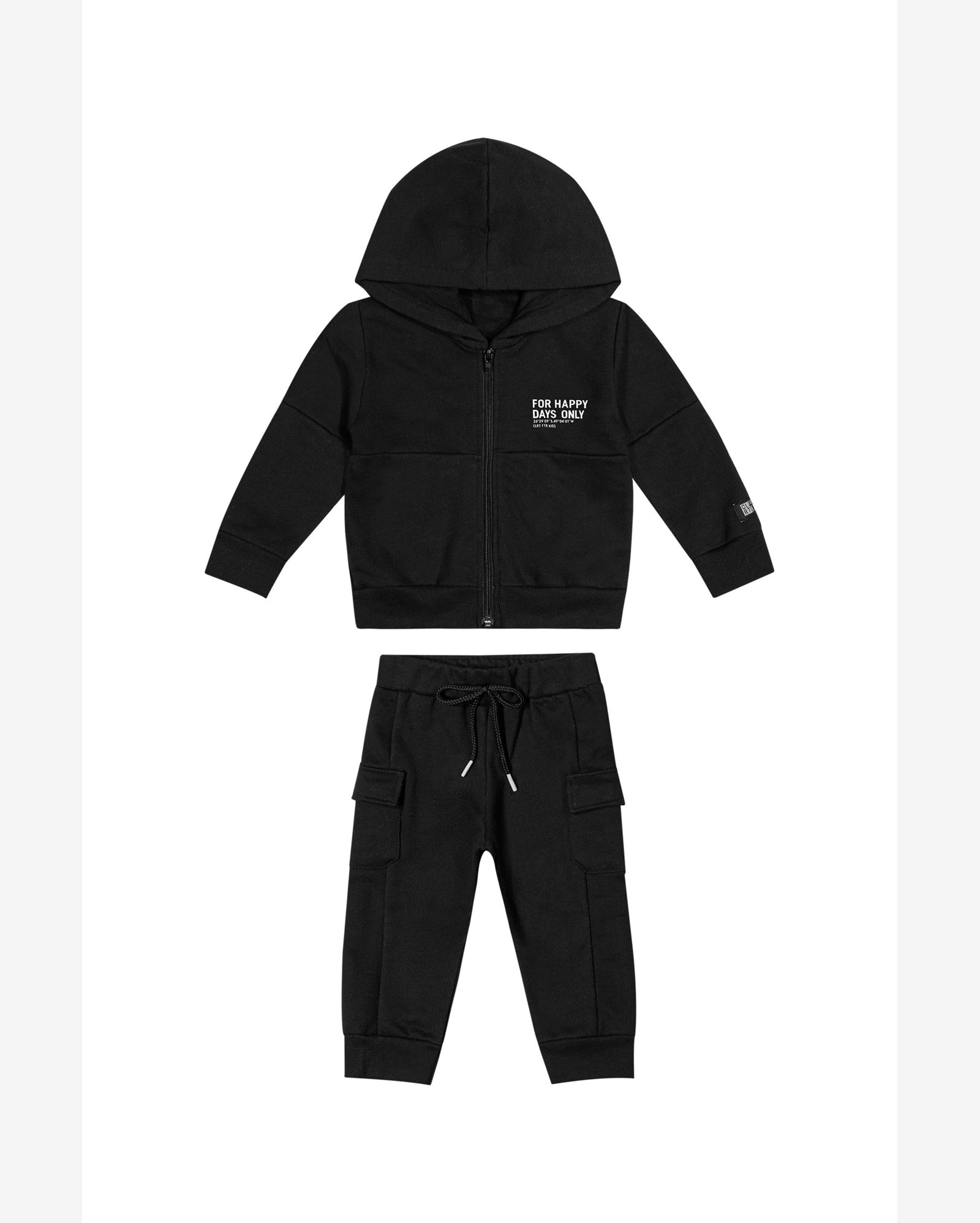 Riachuelo | Conjunto Bebê Menino Jaqueta e Calça Moletom Colorittá Preto