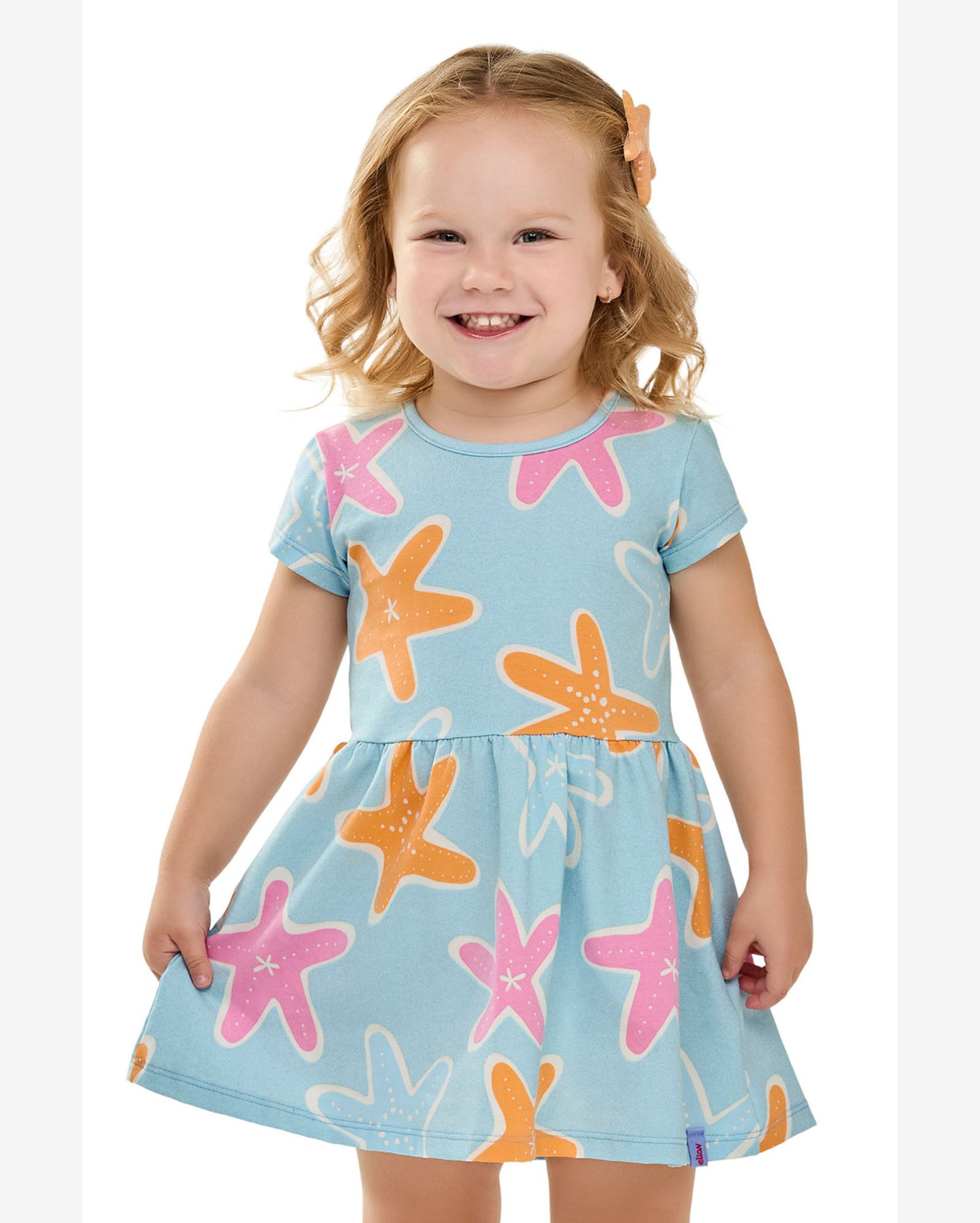 Riachuelo | Vestido Infantil Menina Estrela-do-Mar Elian Azul