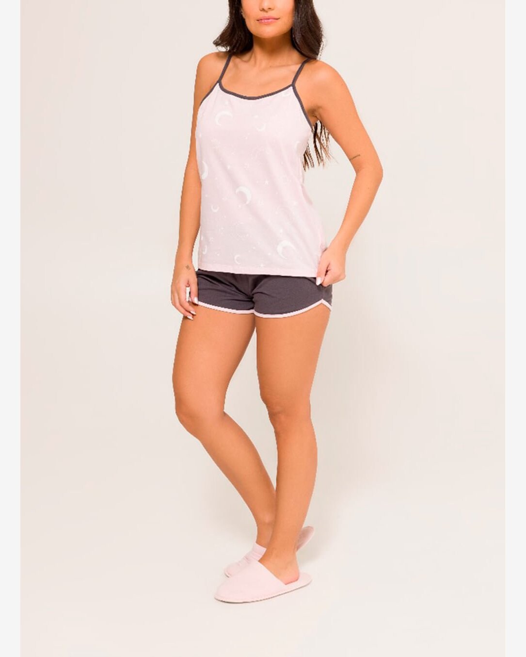 Riachuelo | Pijama Curto Daisy Days 51.38.0063 Feminino Alças Luar ...