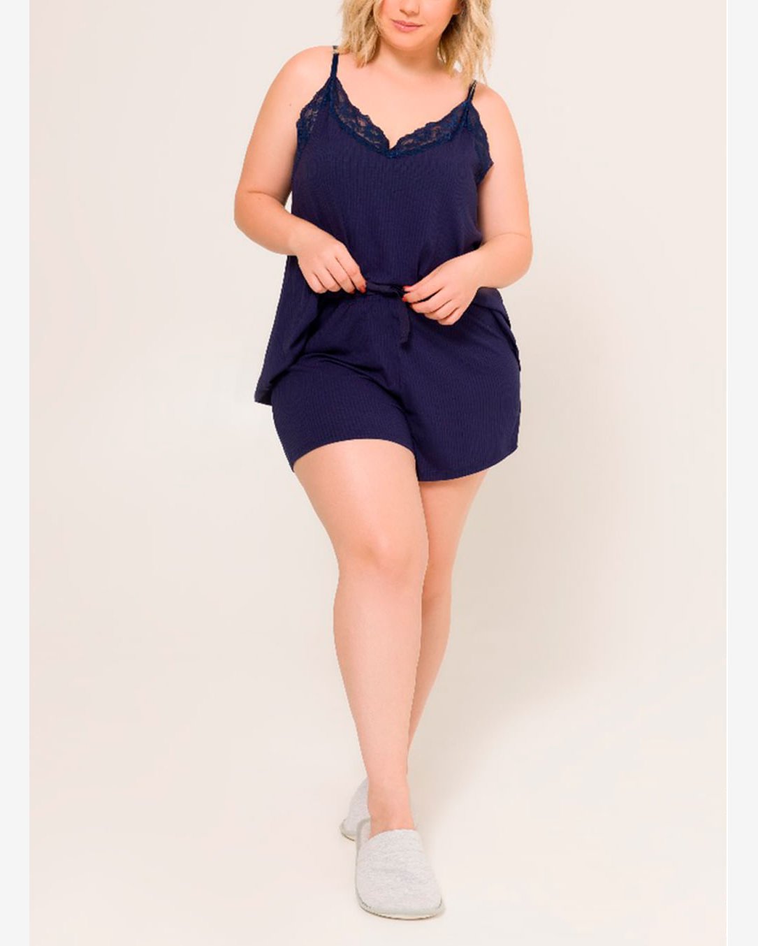 Riachuelo | Pijama Curto Daisy Days 88.38.0039 Plus Size Canelado Renda ...