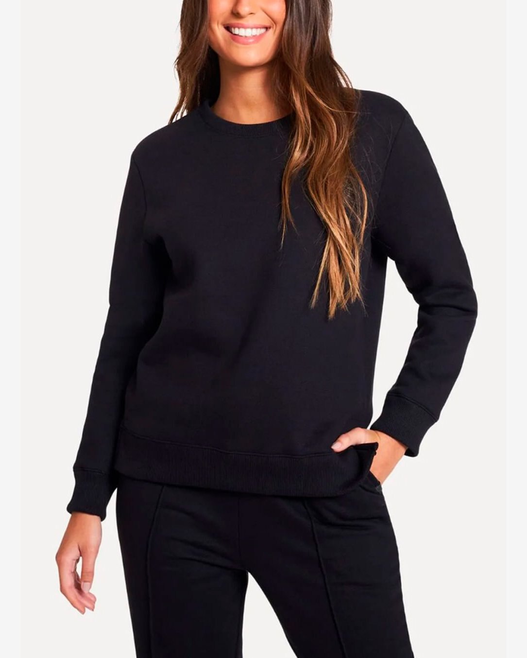 Riachuelo | Suéter Moletom Simples Reserva 87048 Feminino Algodão T. P/GG