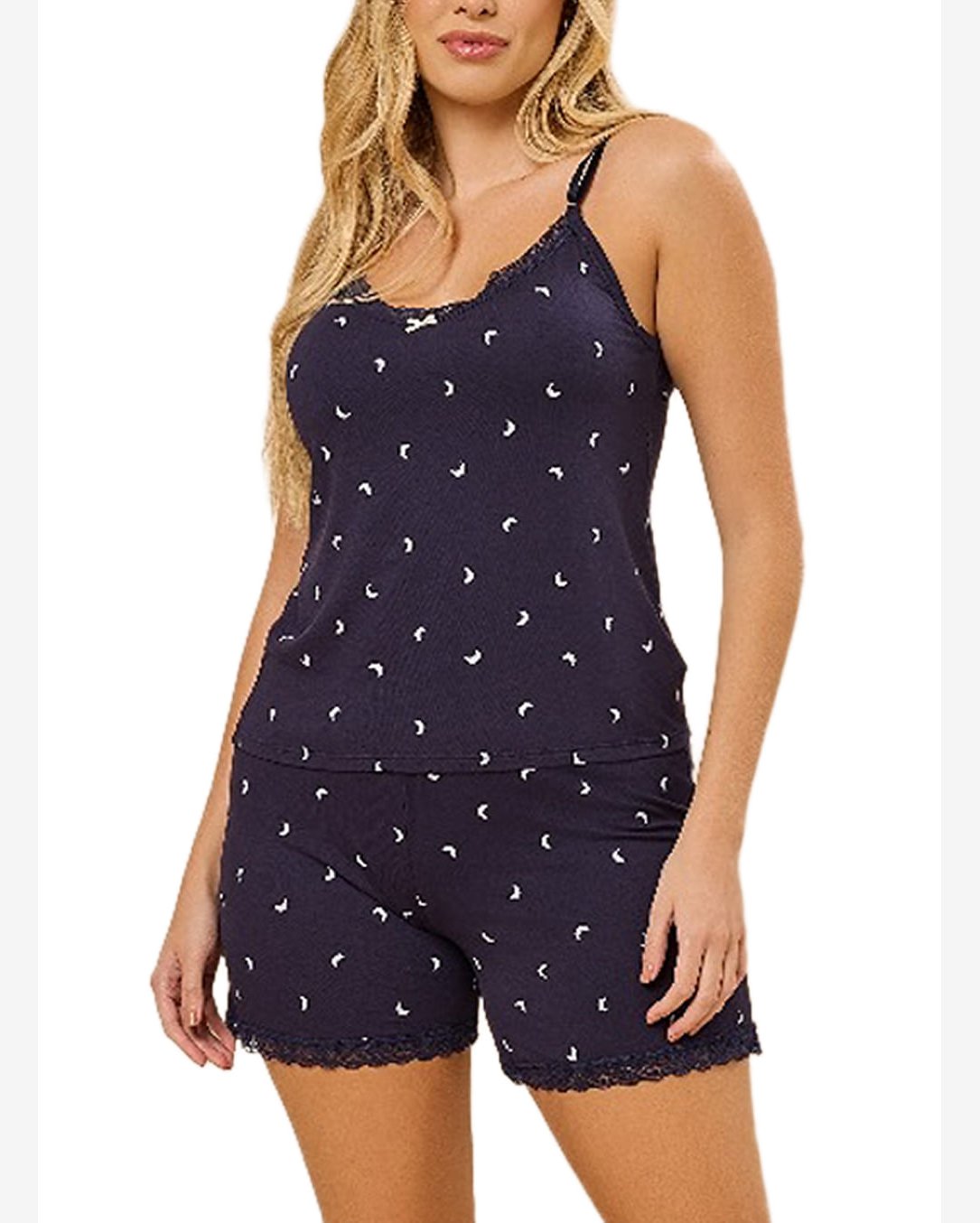 Riachuelo | Pijama Curto Daisy Days 51.38.0081 Feminino Lunar Renda e ...