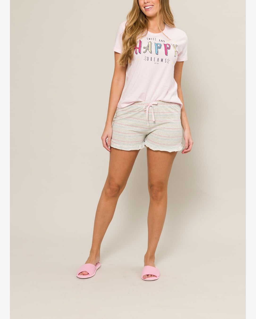 Riachuelo | Pijama Curto Daisy Days 51.38.0003 Feminino Happy Algodão T ...