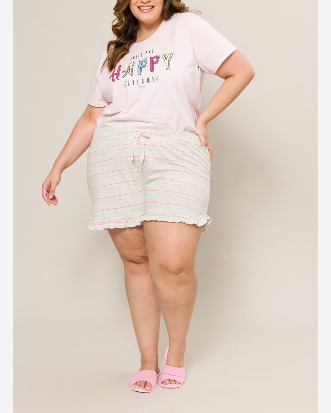 Riachuelo | Pijama Curto Daisy Days 88.38.0014 Feminino Plus Size Happy ...