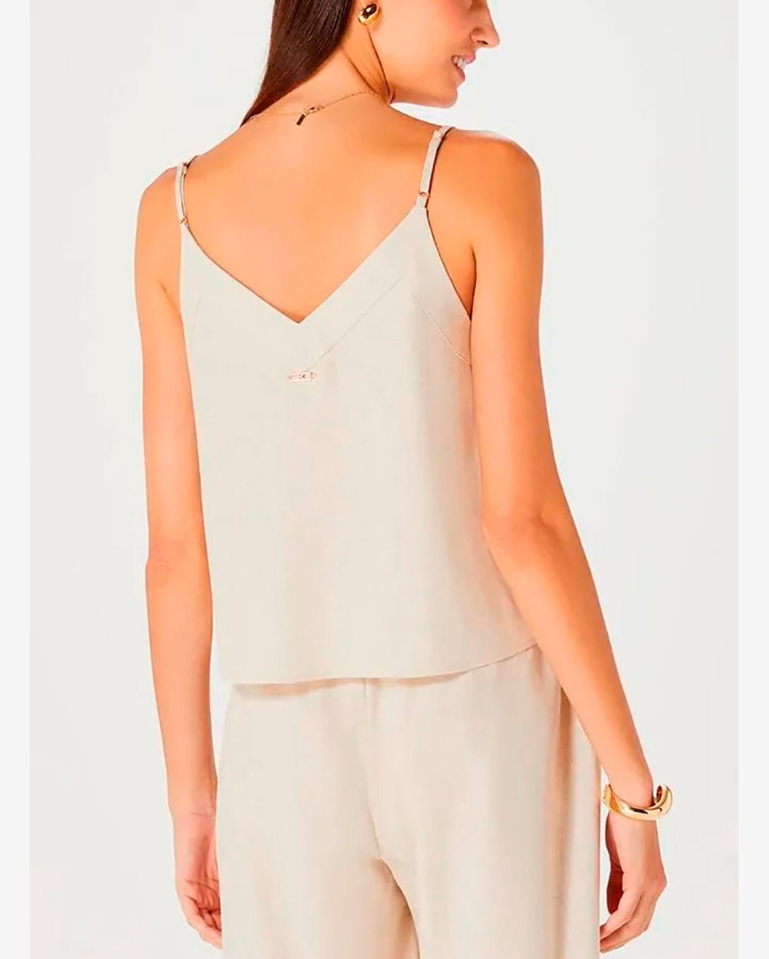 Riachuelo | Regata Hering K4FL Feminina Básica Linho T. P/XG