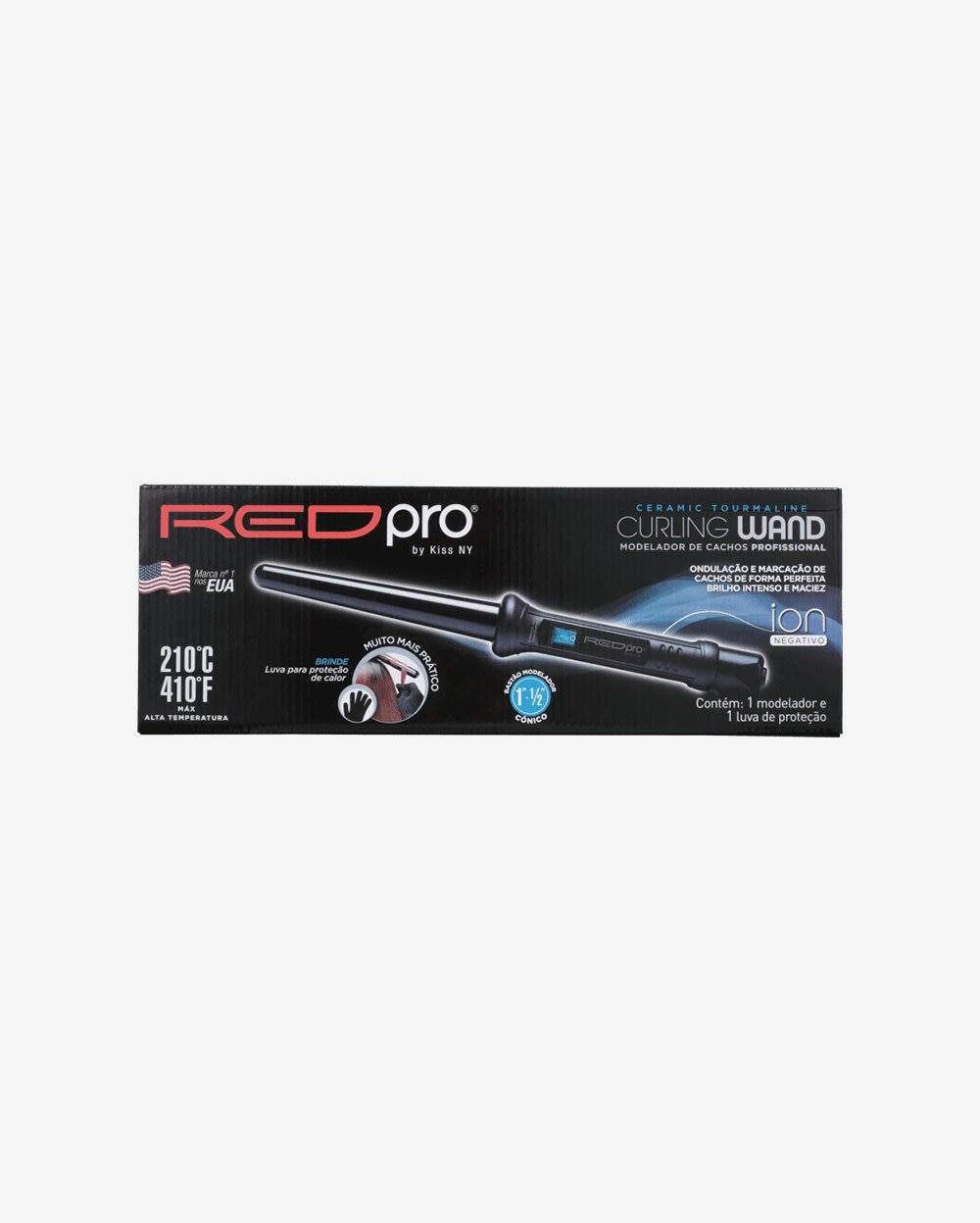Riachuelo | Kiss New York Red Pro Curling Wand Cônico - Modelador de Cachos