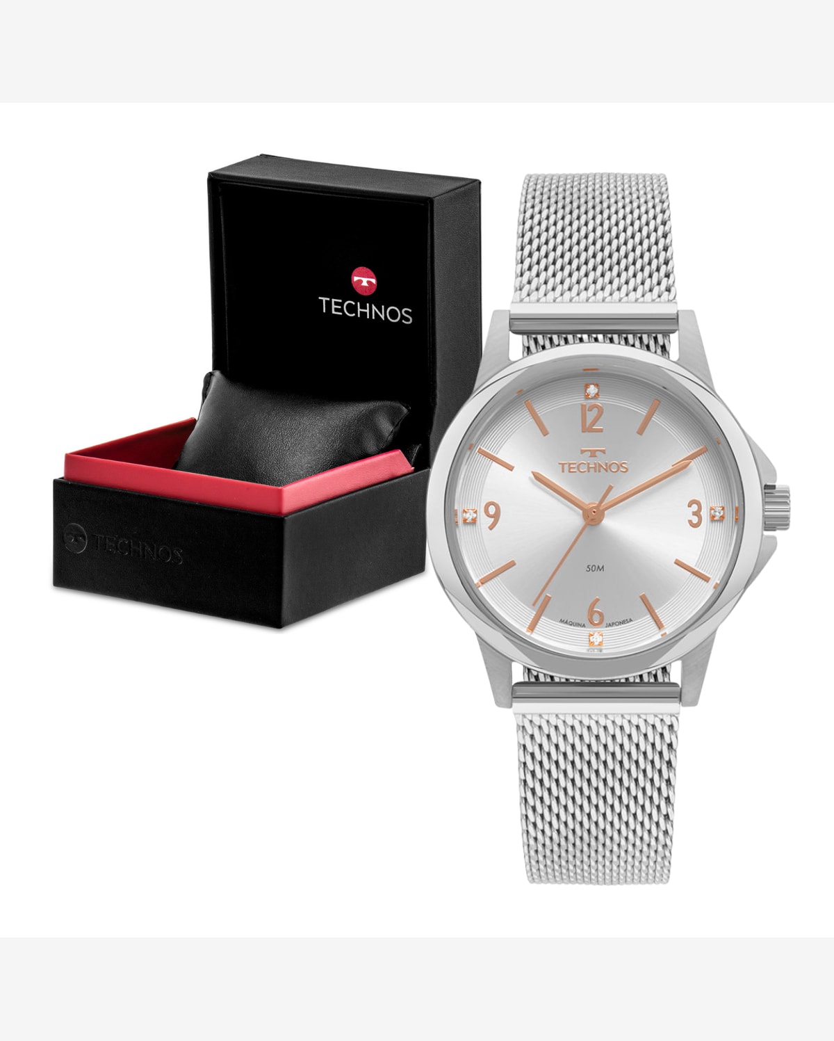 Riachuelo | Relógio Feminino Technos Boutique Prateado À Prova D'água 50M 2035MVD/1K