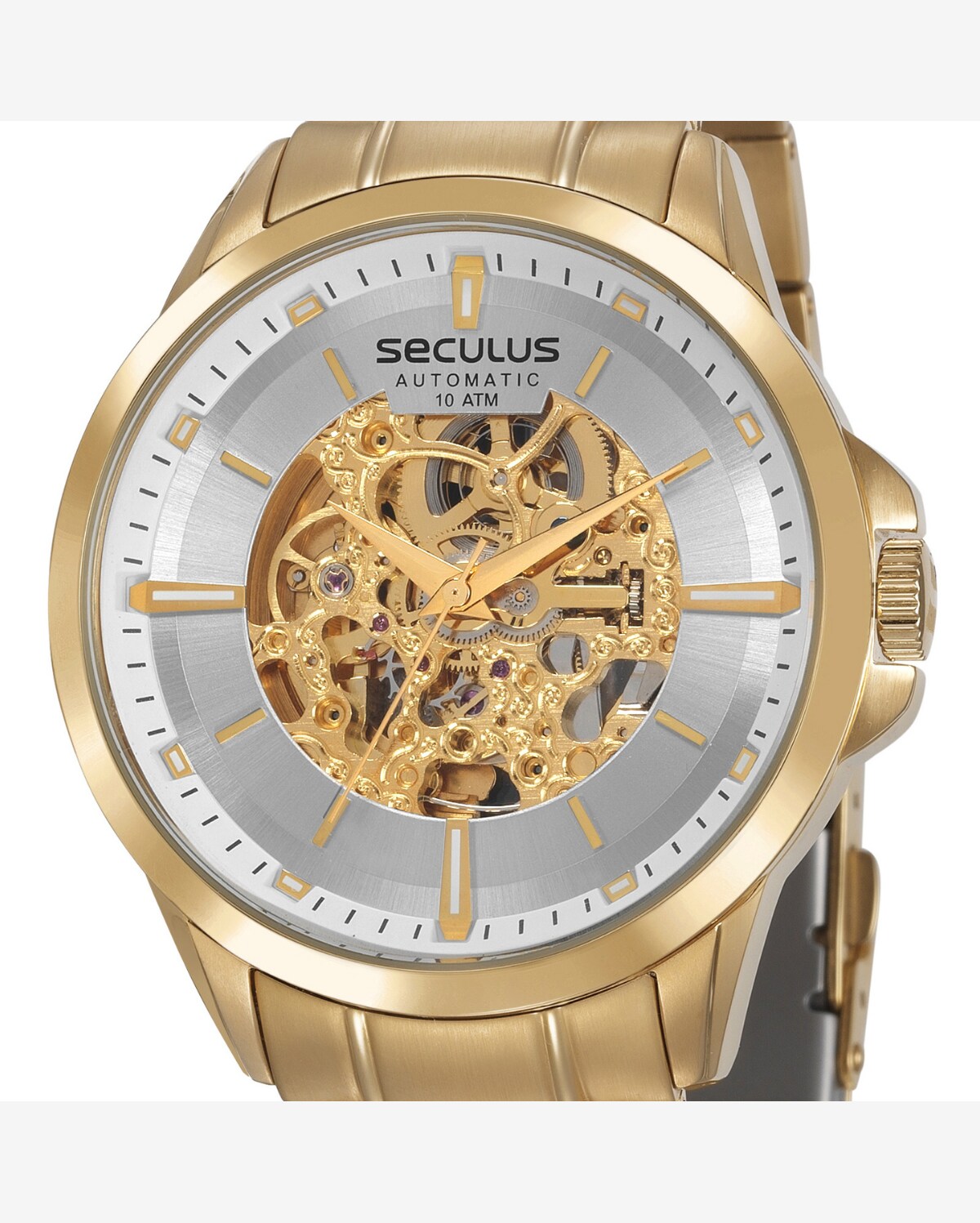 Riachuelo | -Relógio Masculino Seculus Automatic Dourado 100M 20754Gpsvda2