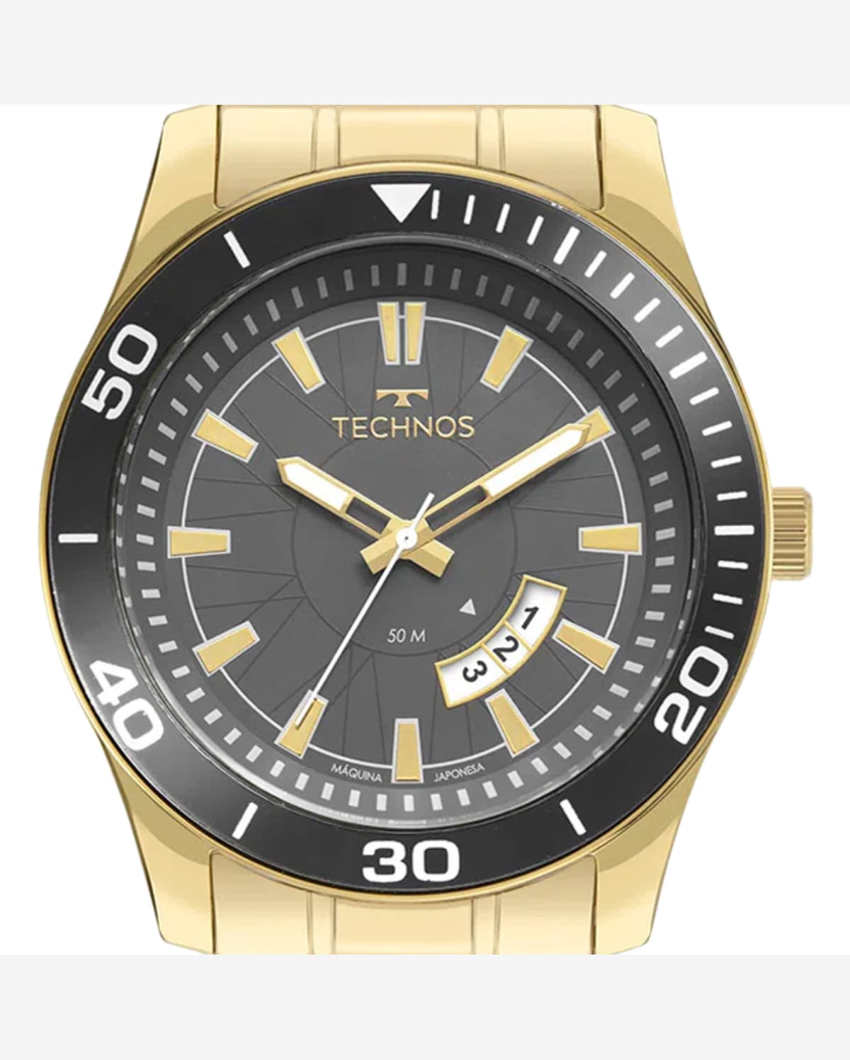 Riachuelo | Relógio Masculino Technos Racer Dourado À Prova D'água 50M 2115MZC/1F