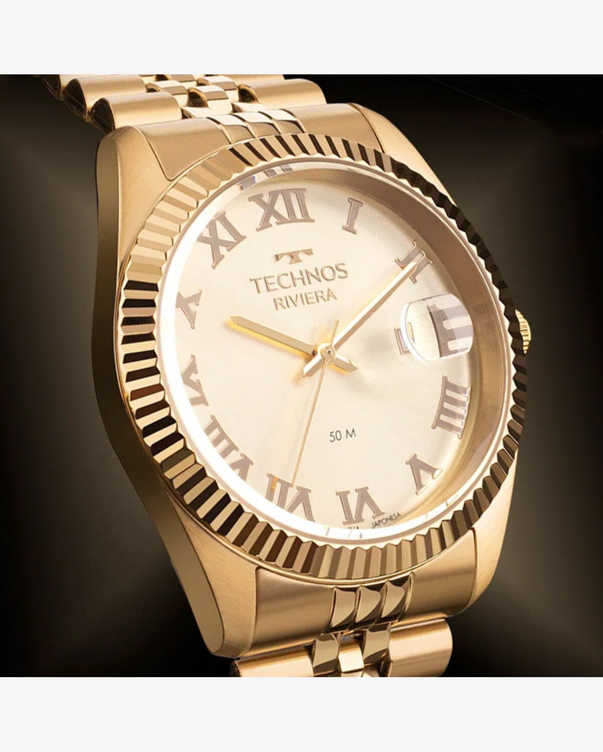 Riachuelo | Relógio Masculino Technos Riviera Dourado À Prova D'água 50M 2117LEL/1D