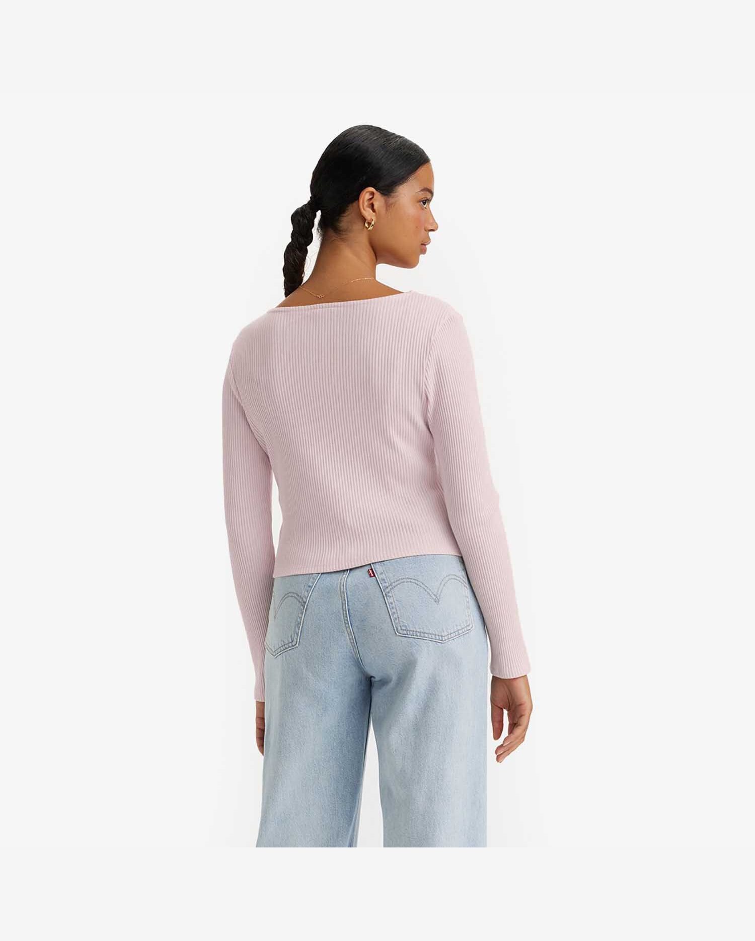 Riachuelo | Camiseta Levi's Monica Long Sleeve Rosa Manga Longa