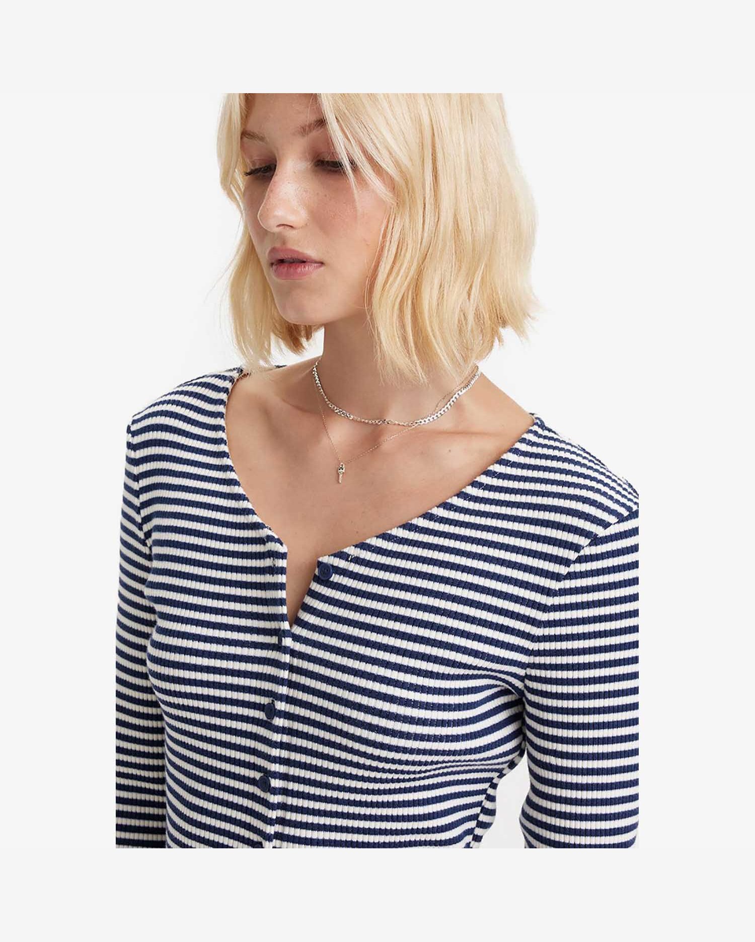 Riachuelo | Camiseta Levi's Monica Long Sleeve Listrada Manga Longa