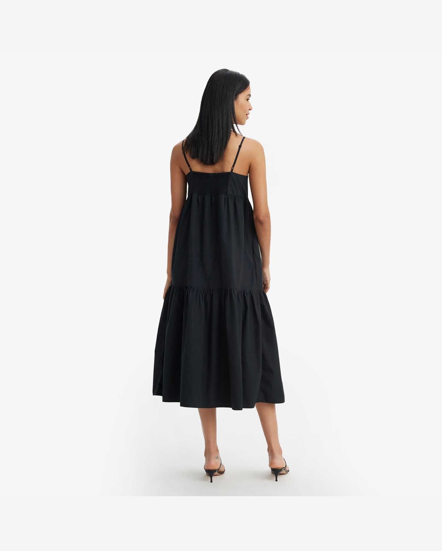 Riachuelo | Vestido Levi's Issa Tiered Preto Sem Mangas