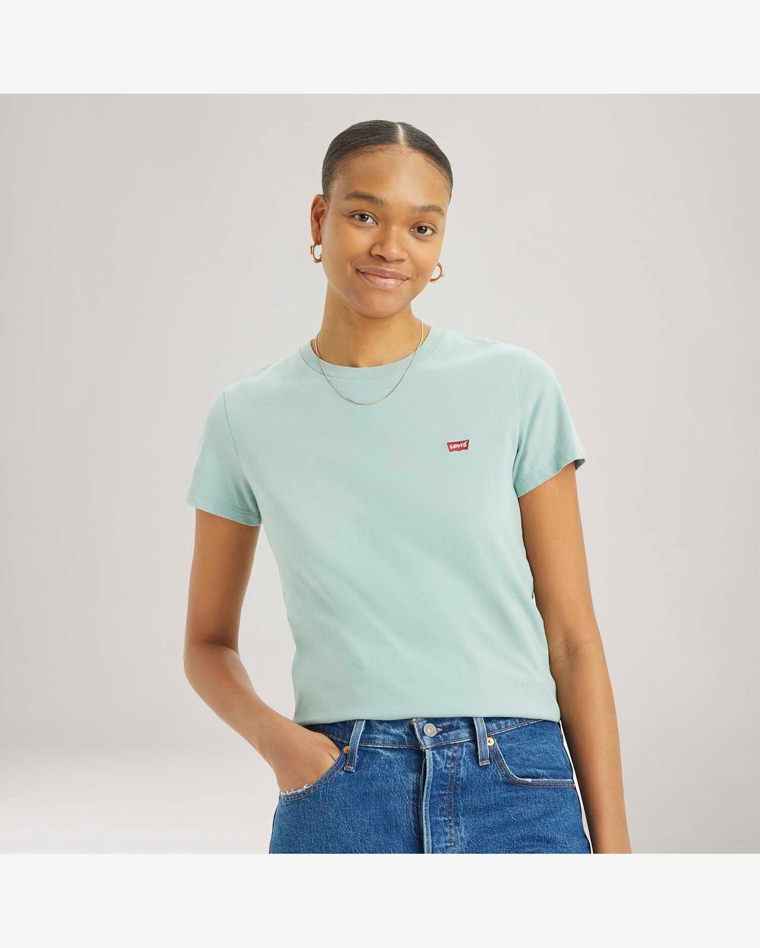 Riachuelo | Camiseta Levi's® The Perfect Azul Manga Curta