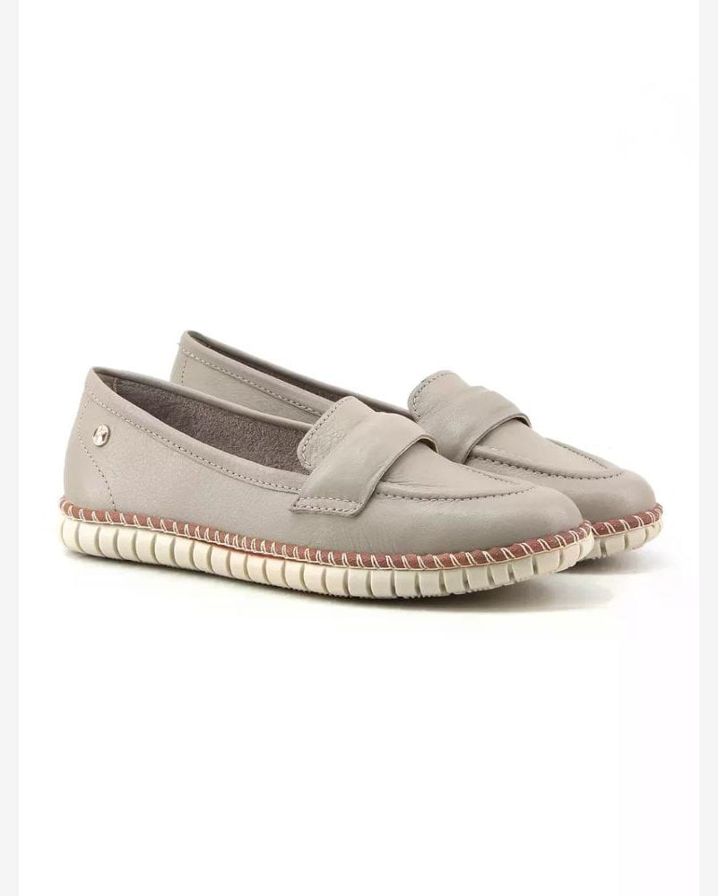 Riachuelo | Sapato Mocassim Bottero 354503 Couro Taupy