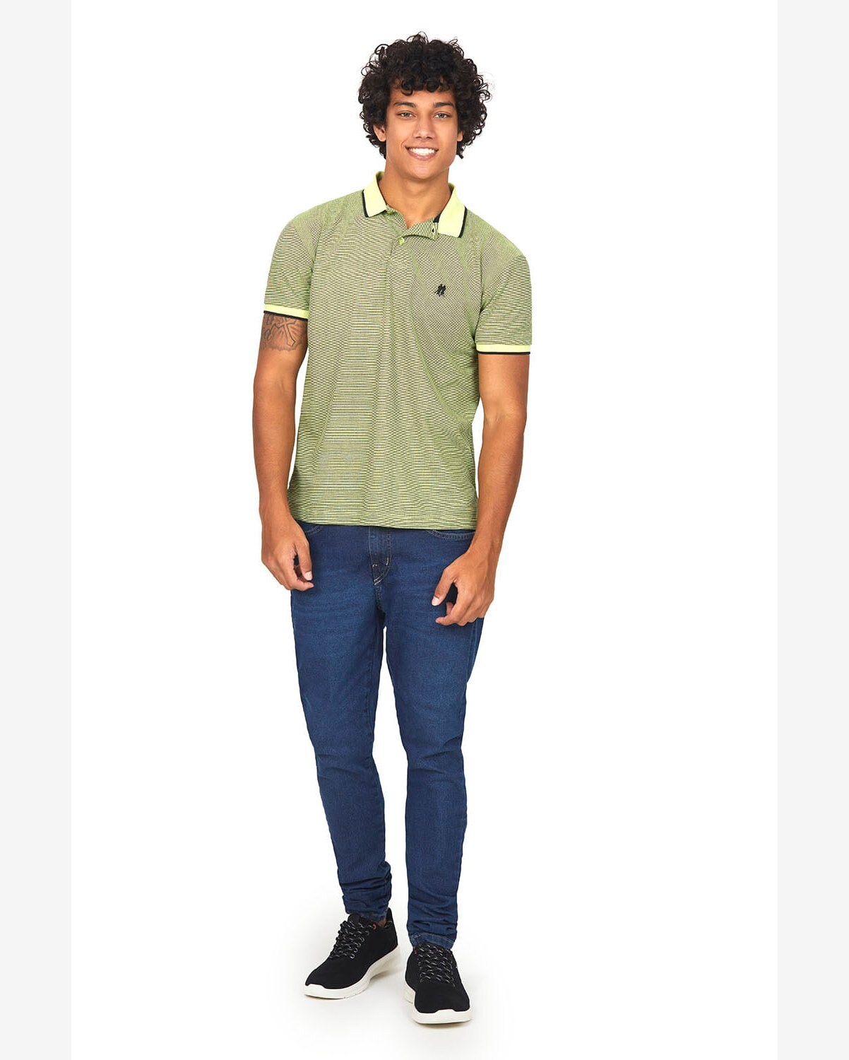 Riachuelo | Polo Filete Masculina Light Collor Polo Wear Verde Claro