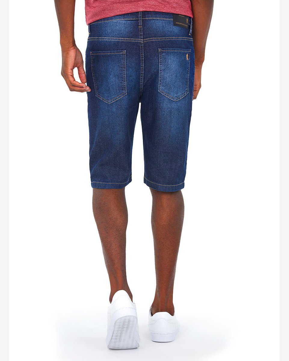 Riachuelo | Bermuda Masculina Jeans Básica Polo Wear Jeans Escuro